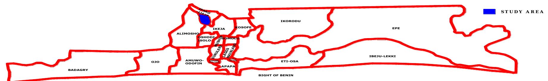 Map of lagos state showing agege l.g.a (study area) study