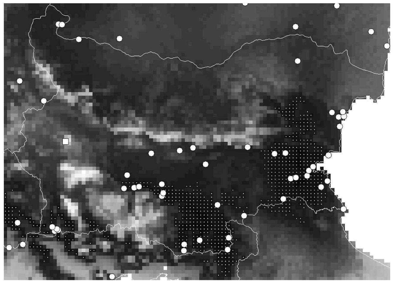 Distribution map of scarabaeus typhon in bulgaria and