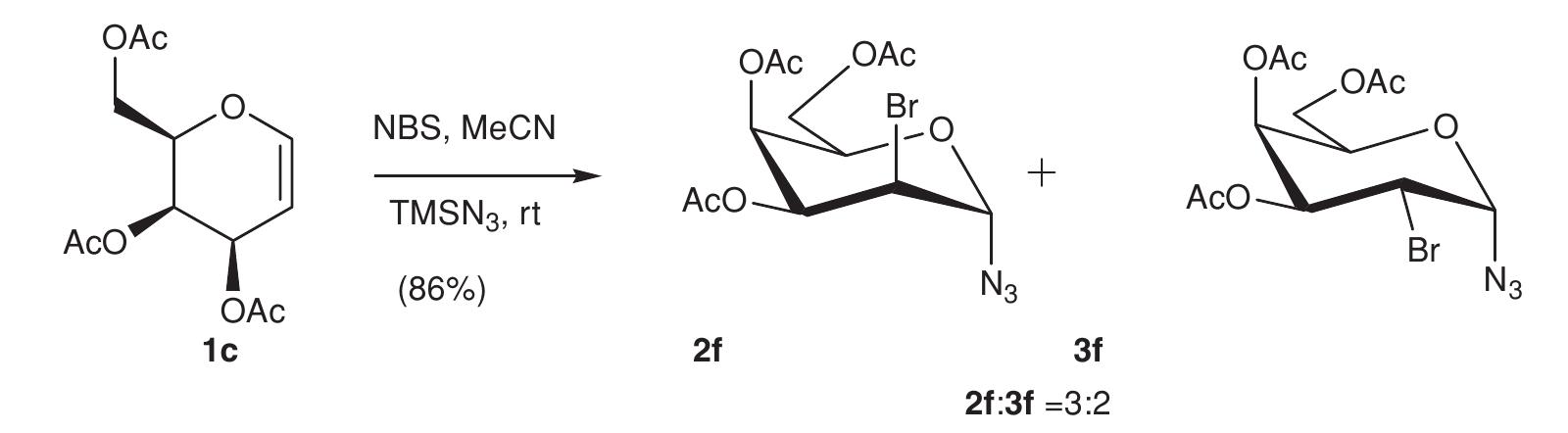 Azido-bromination of galactal triacetate.