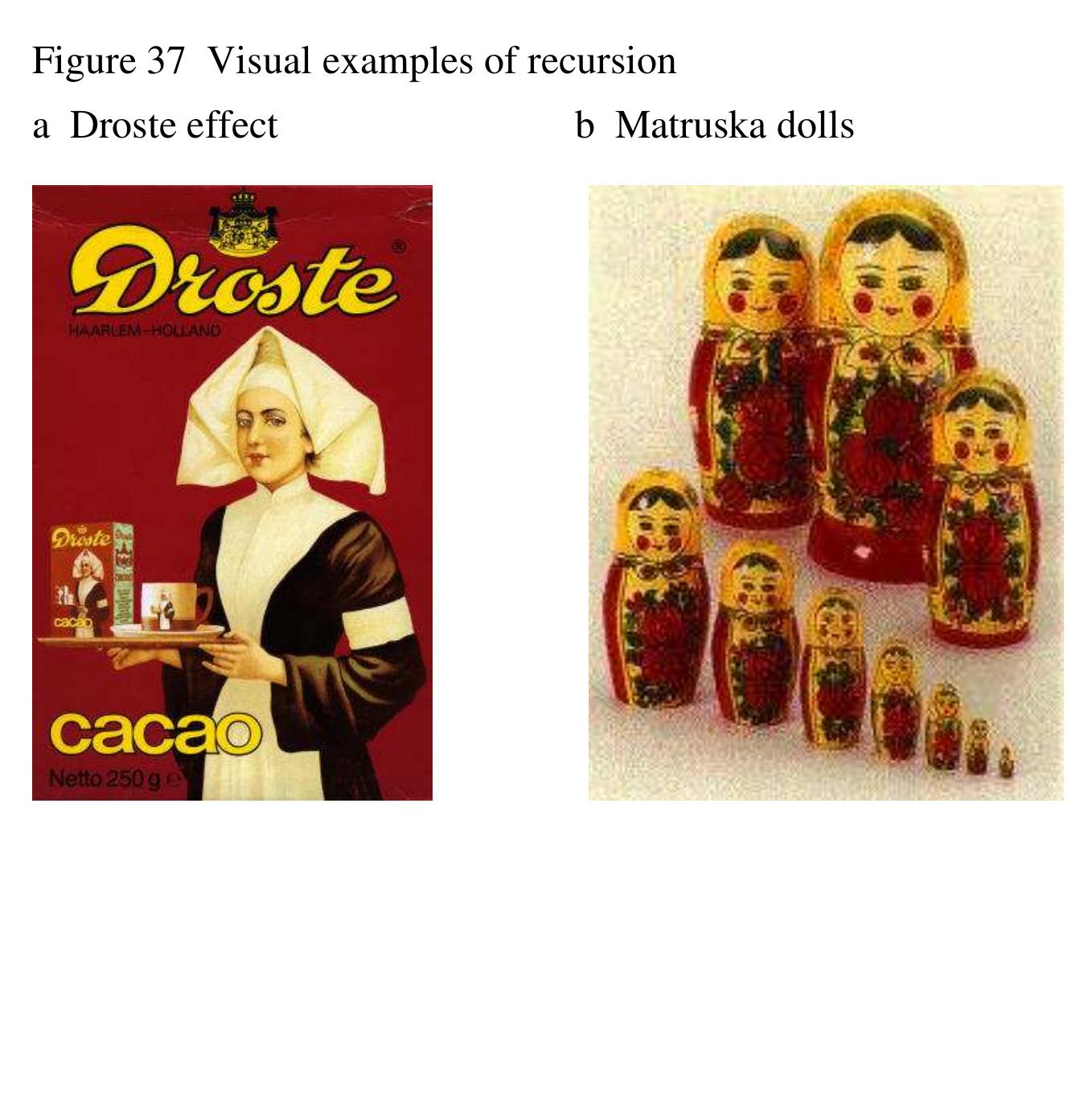 The visual effect of recursion is shown in the two pictures