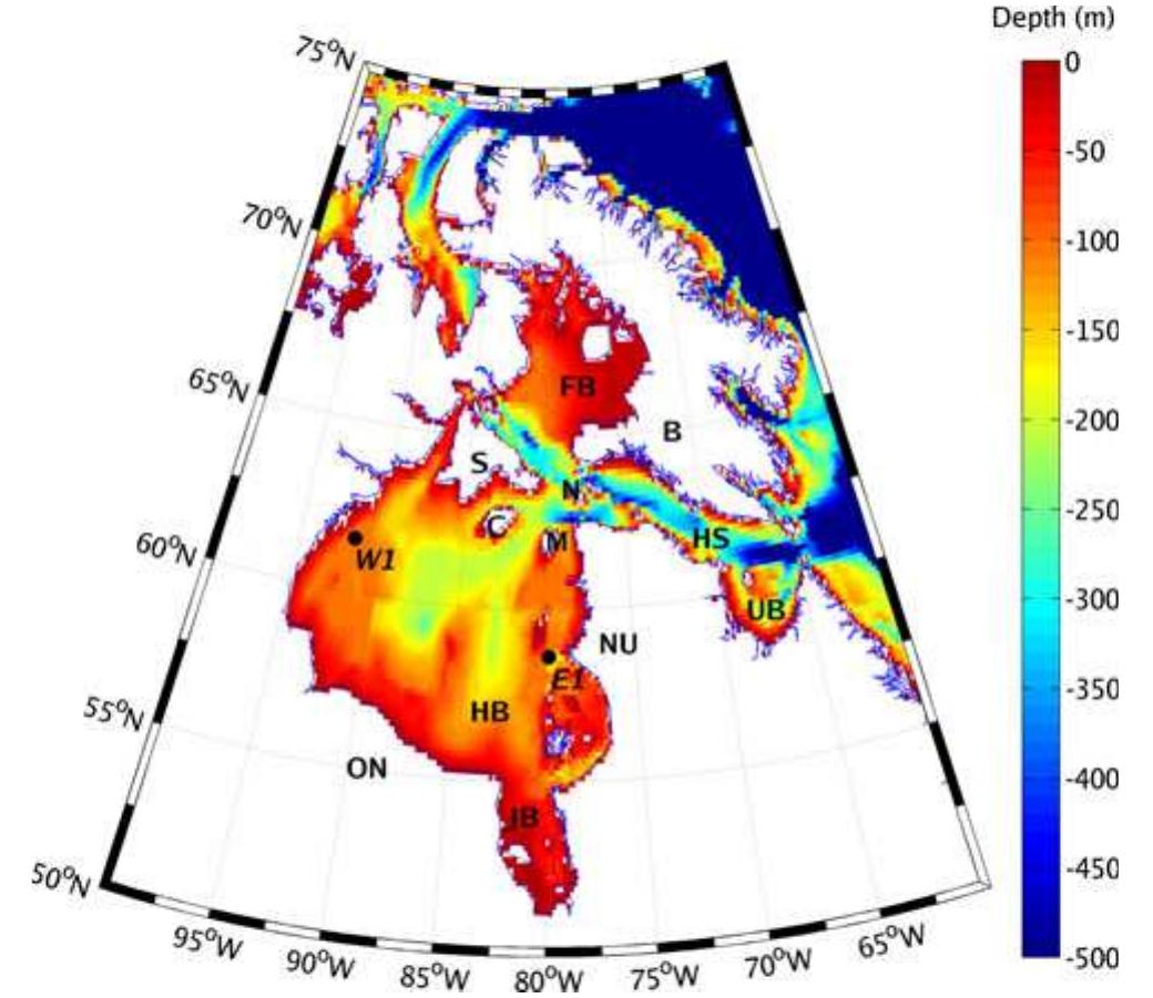 Figure 1 - from Sensitivity of Hudson Bay Sea ice and ocean