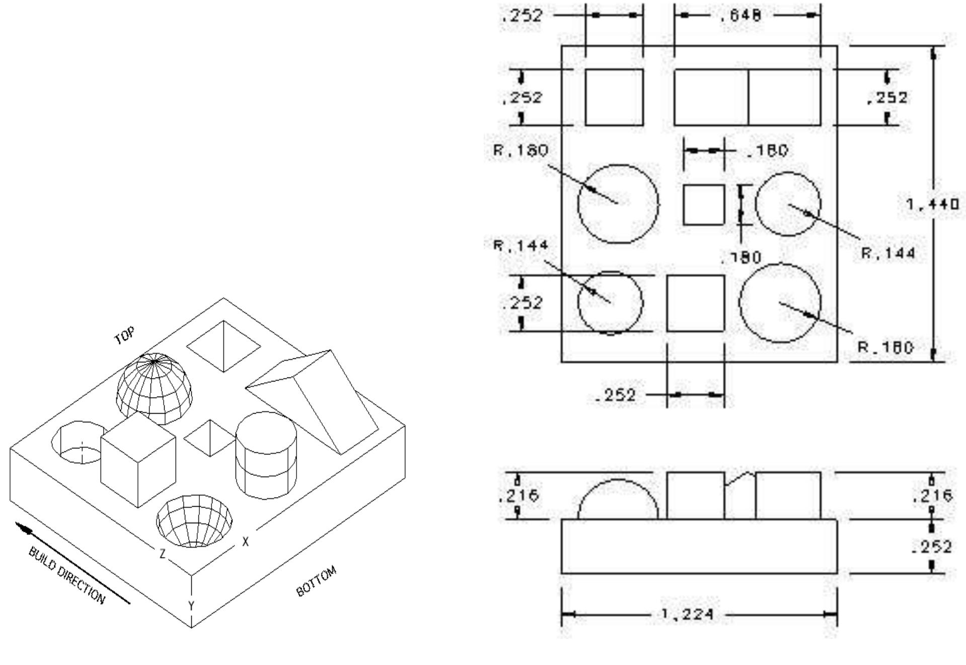 A standard sample with multi-features of dimensions, forms,