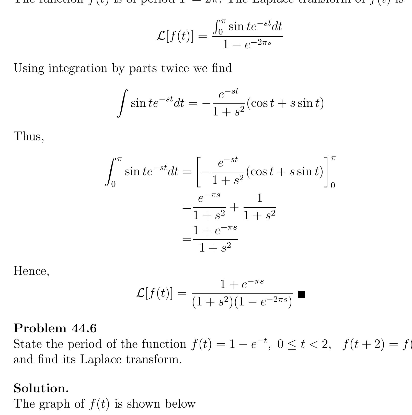 Figure 38 - Laplace Transforms: Theory, Problems, and