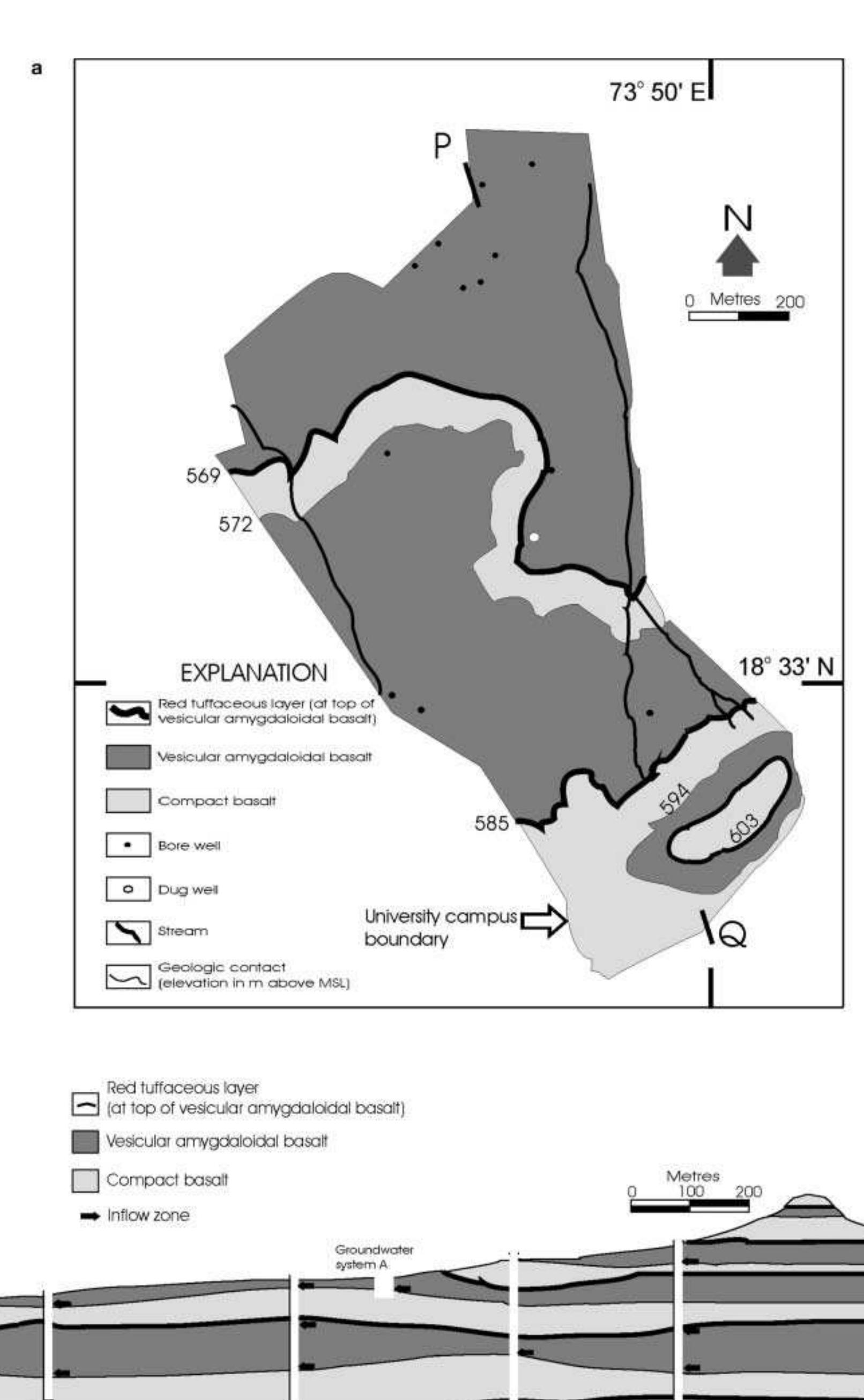 A geological map of the university of pune campus showing