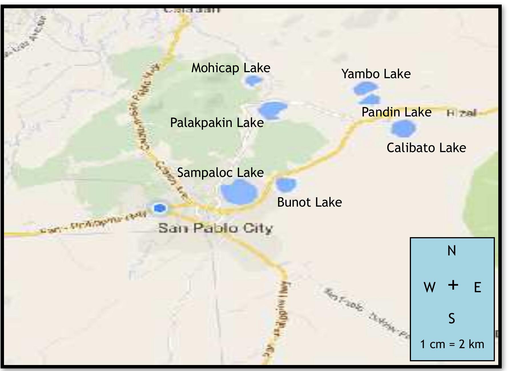 Sampaloc lake and the other crater lakes of san pablo city