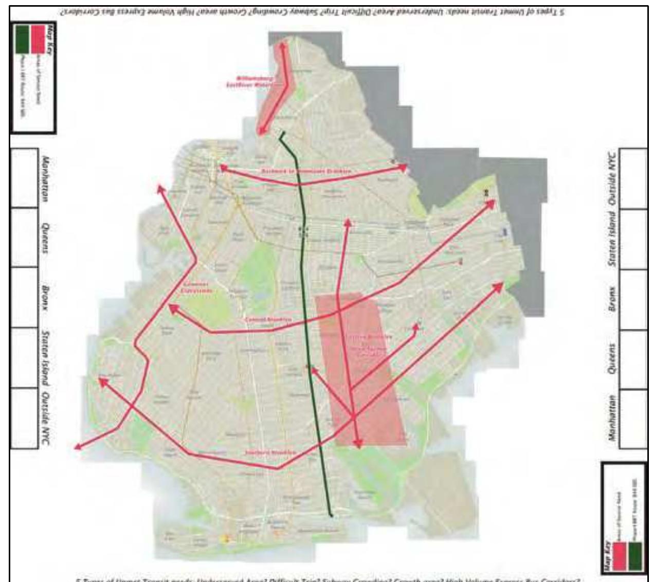 Downtown brt workshop: map example source: mta/dot, 2009.