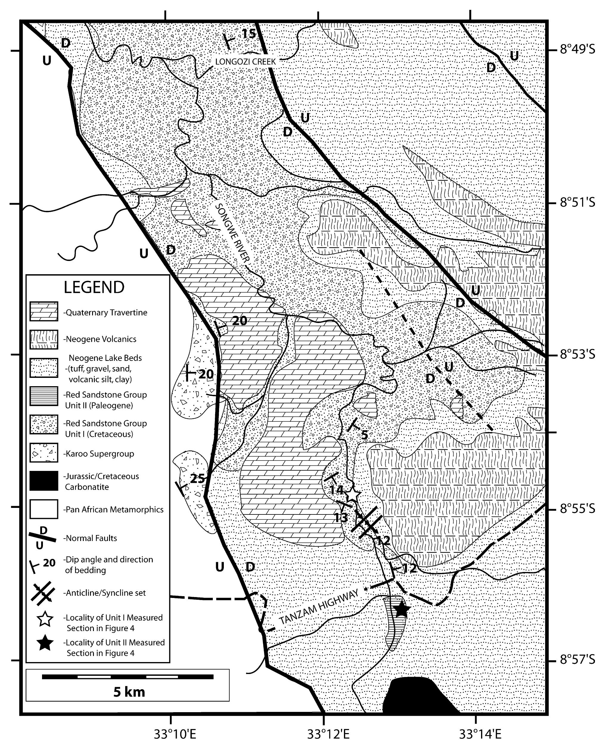 Detailed geologic map of the songwe basin area showing the