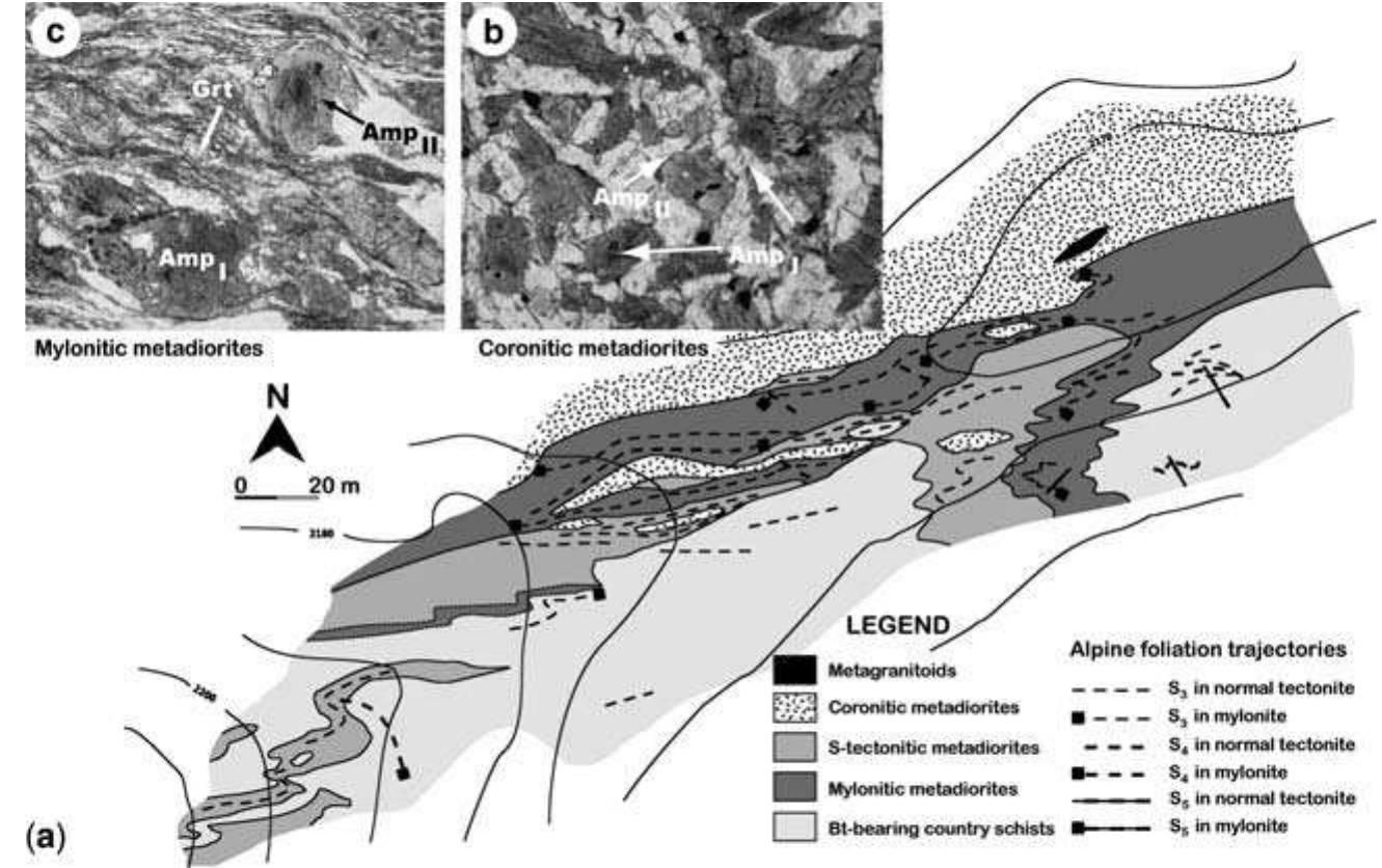 (a) form surface map of a permian diorite deformed and