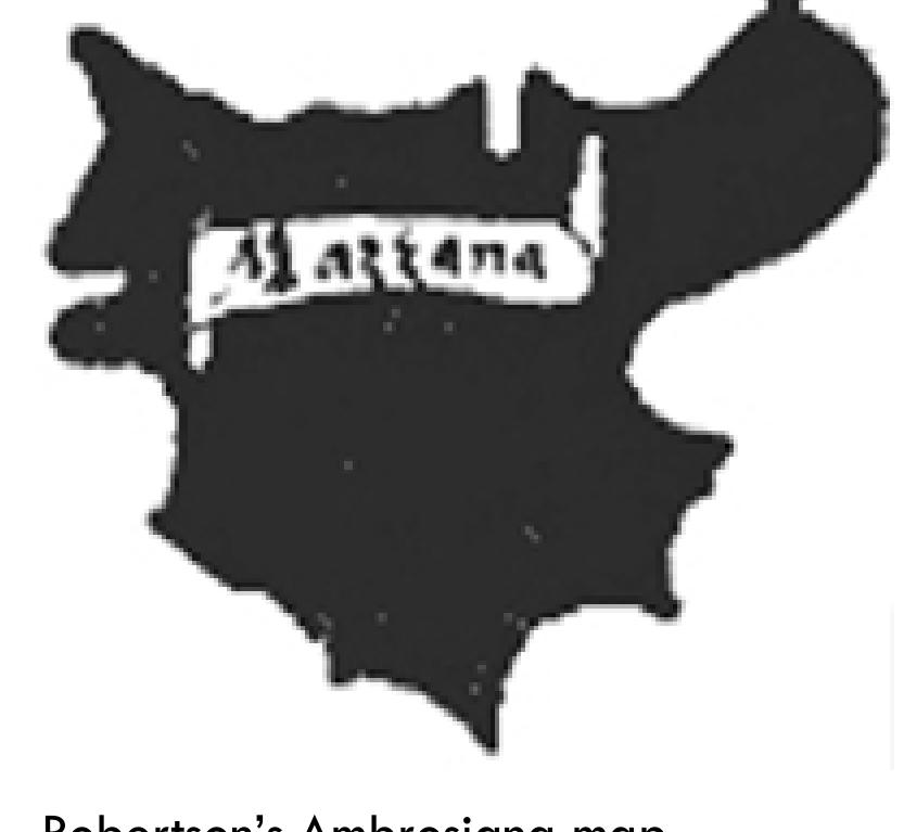 Mazaua map (detail) in the four extant manuscripts of