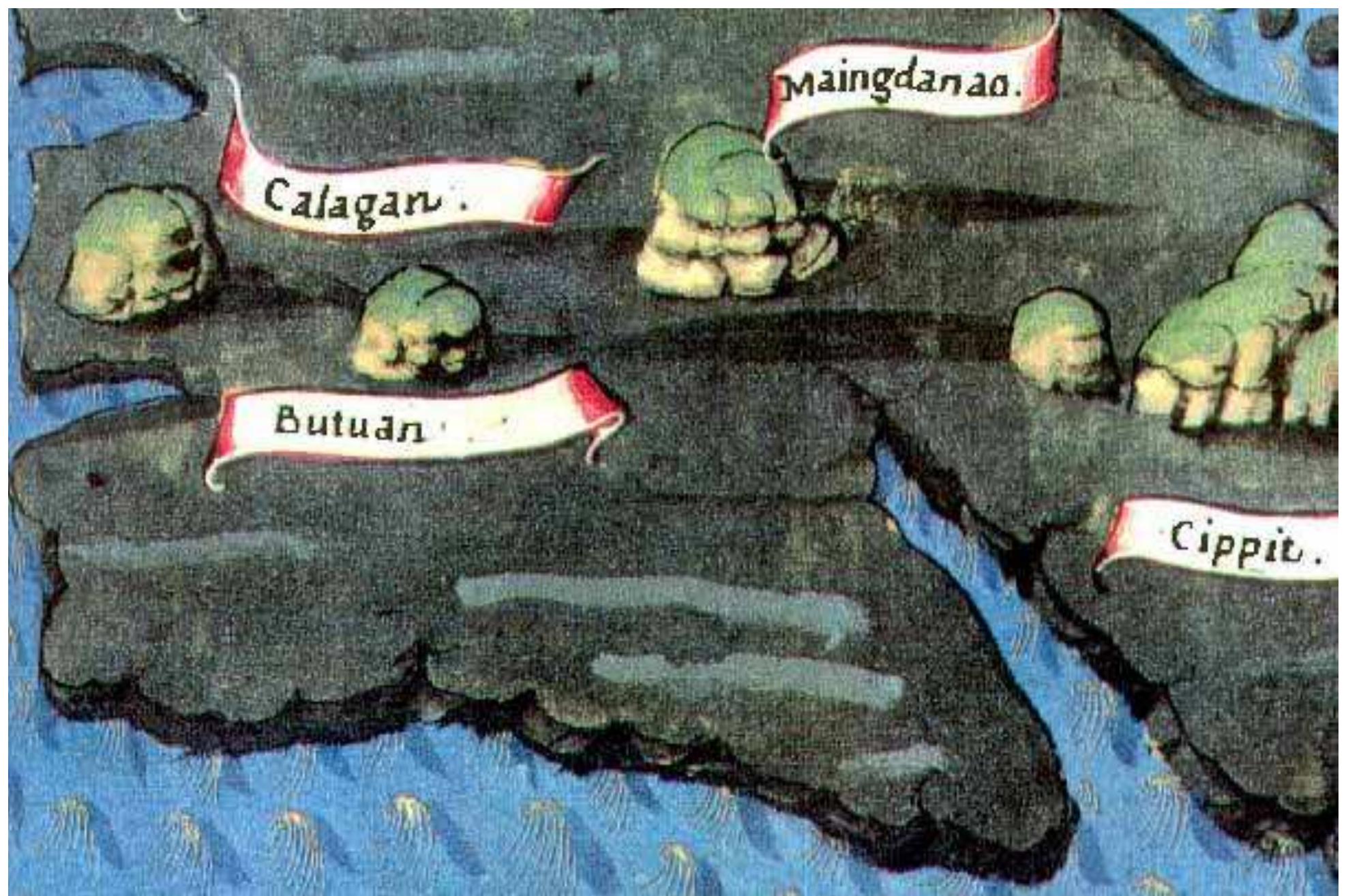 Pigafetta map of butéan from the