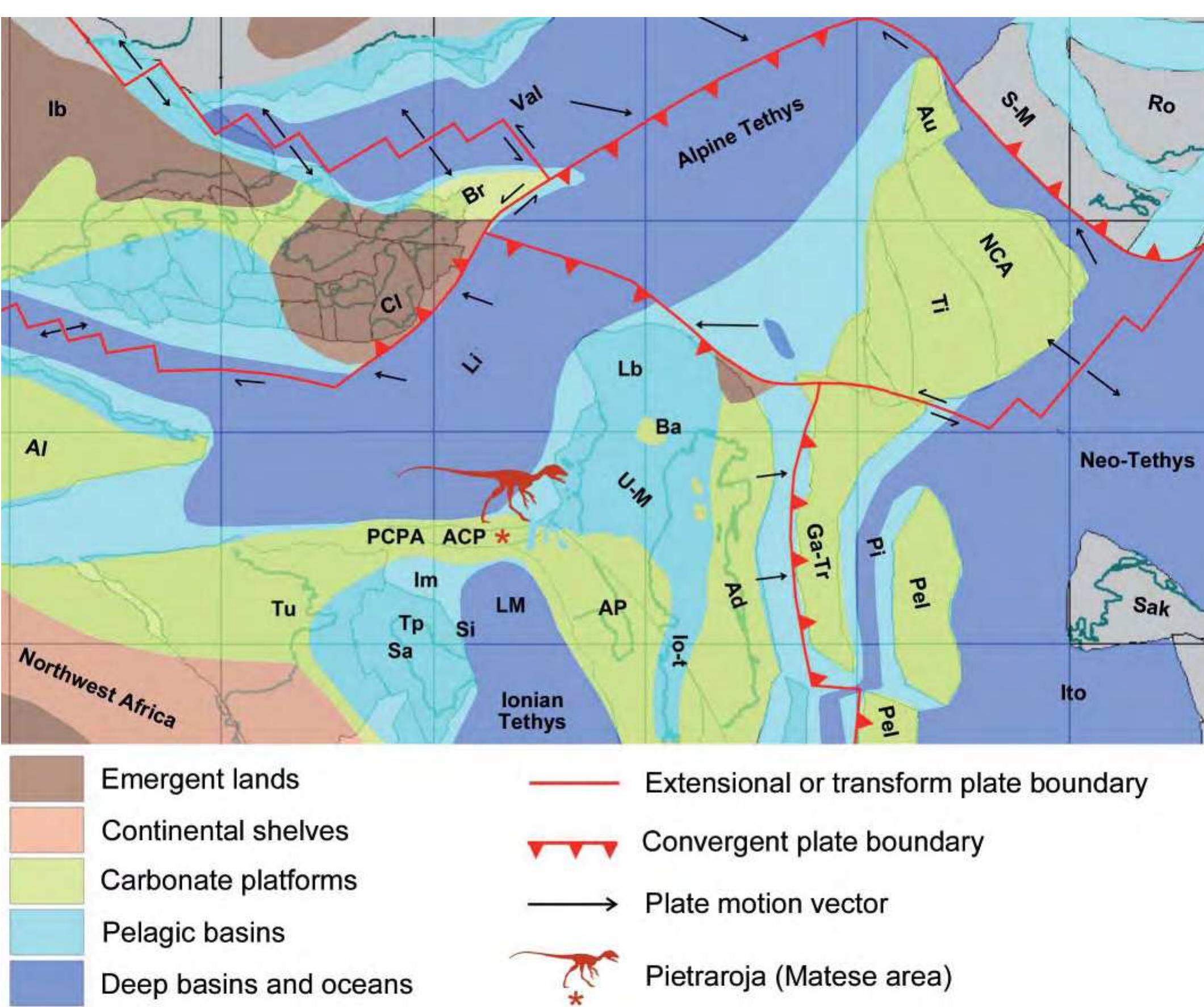 - palaeogeographic map of the periadriatic domain (the