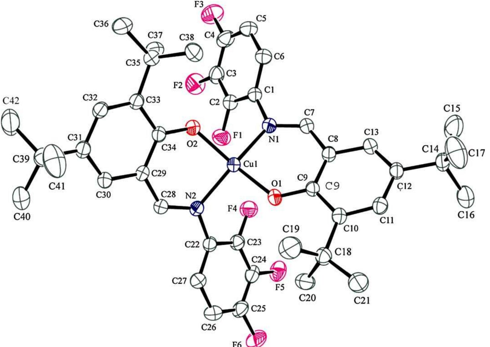 The molecular structure of 2, showing the atom-numbering