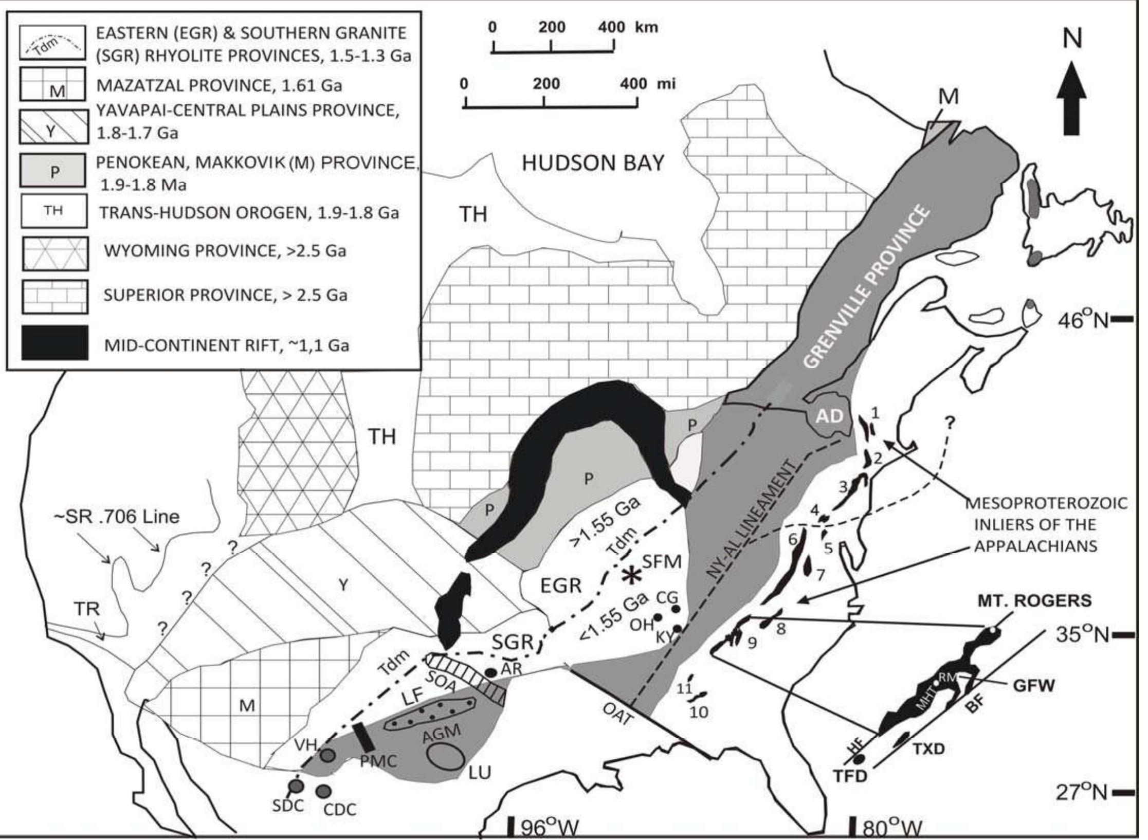 Generalized map depicting major tectonic and