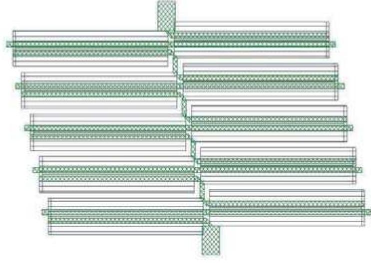 Layout of 5 unit cells oso configuration crlh tl. by the div