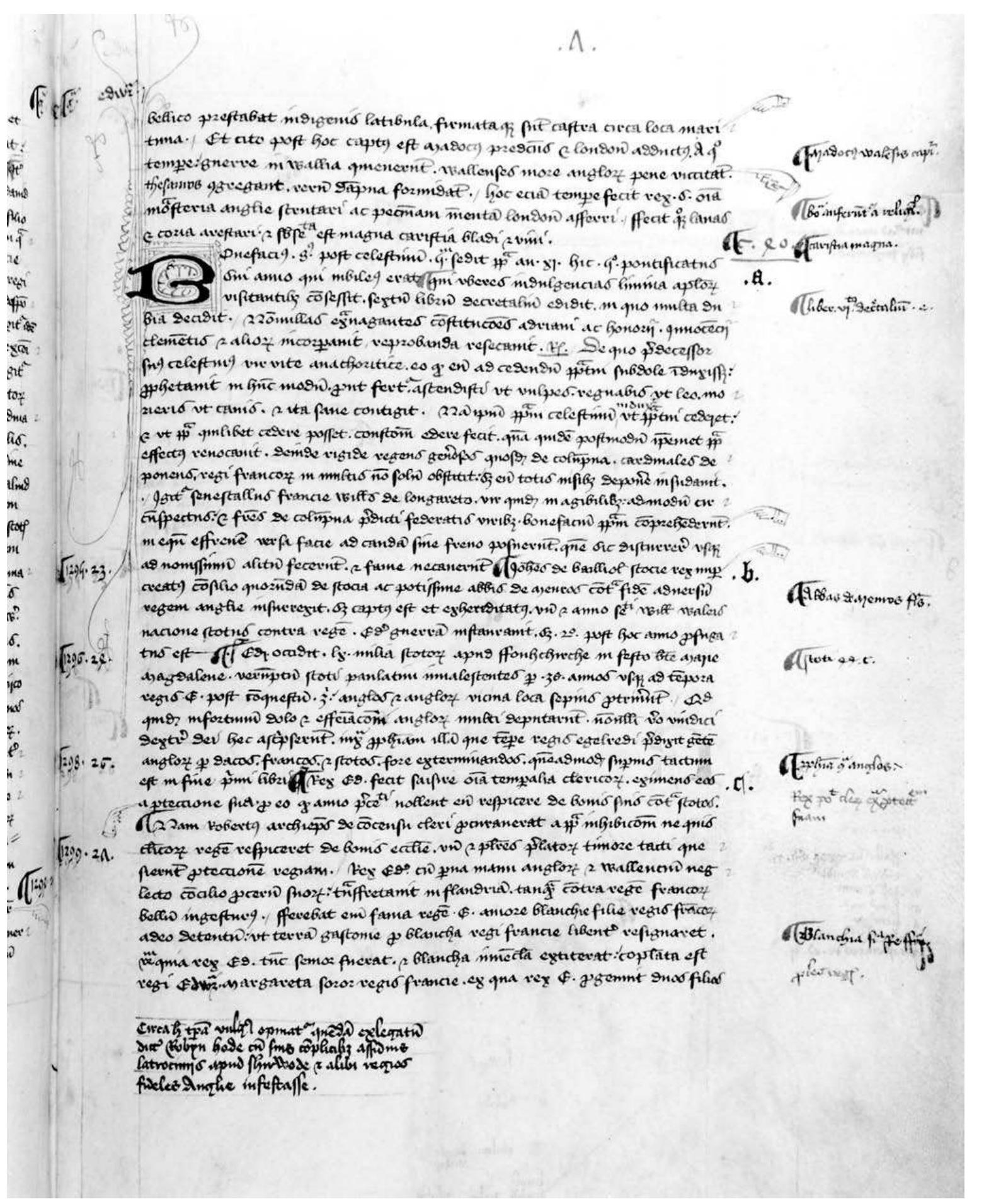 Figure 1 - from An English chronicle entry on Robin Hood