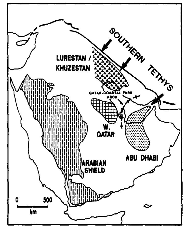 Middle east sketch map showing the arabo-nubian platform,