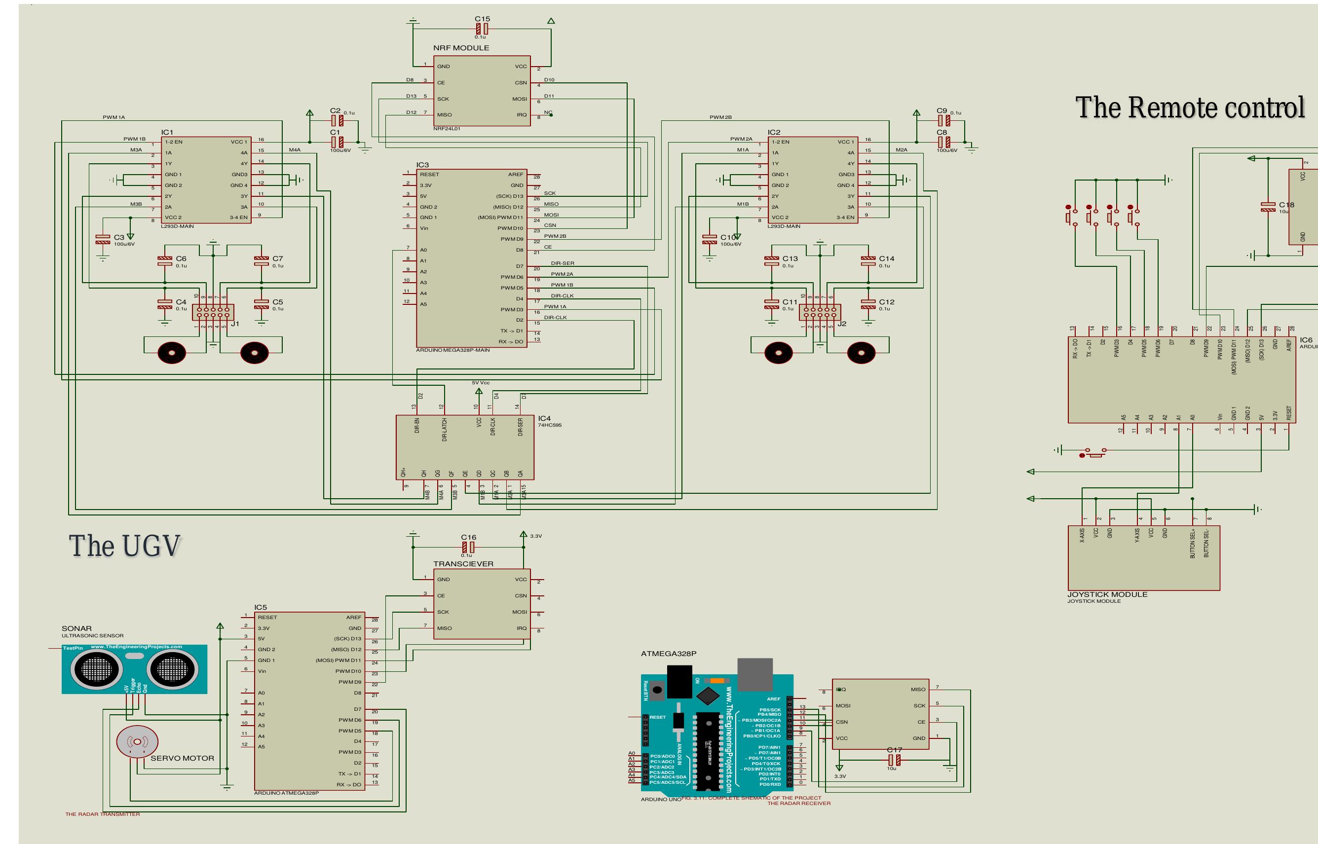 10: circuit diagram of remote controlled radar unmanned