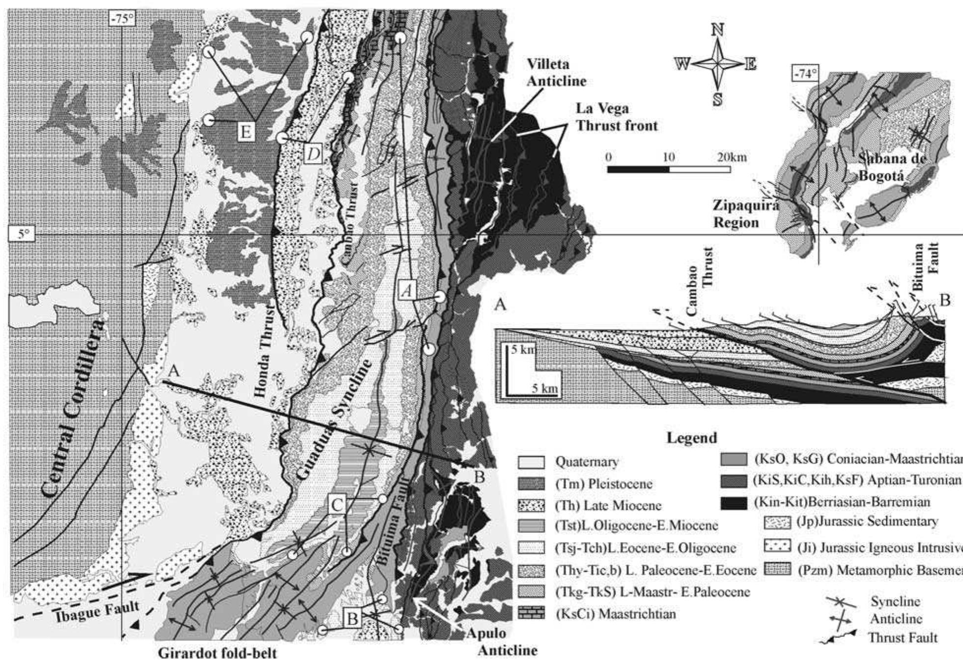 Geological map of the study area and key cartographic