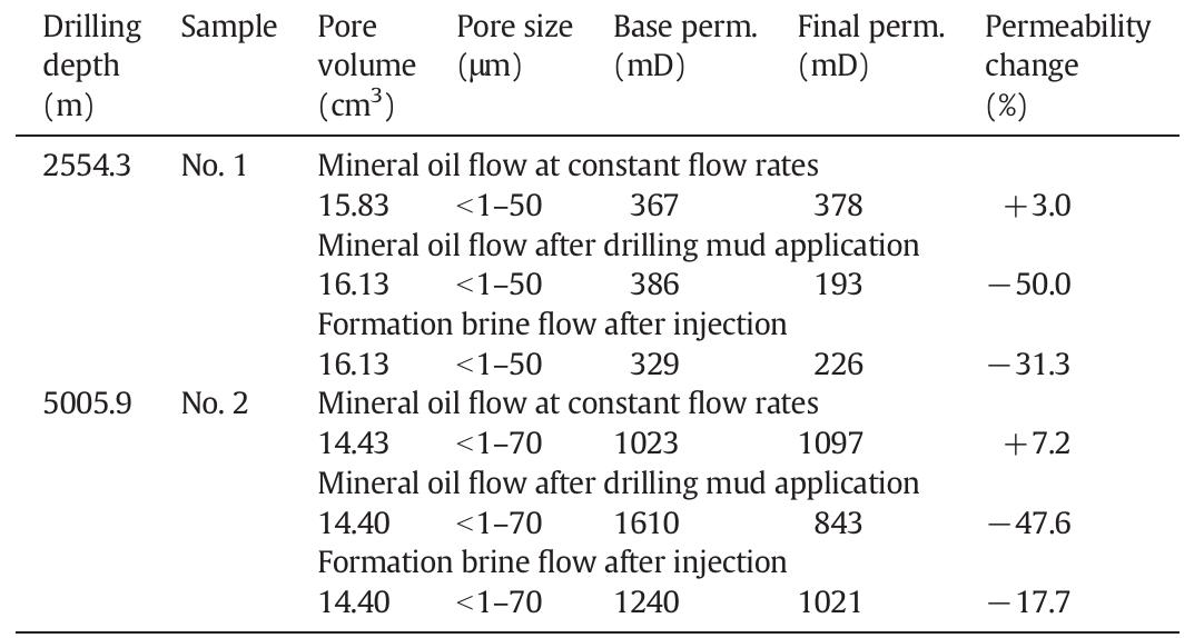 Porosity and permeability characteristics of north sea