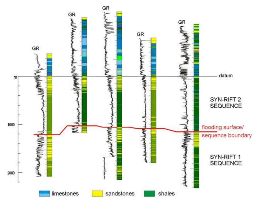 Well-log cross-section of correlation in a brazilian