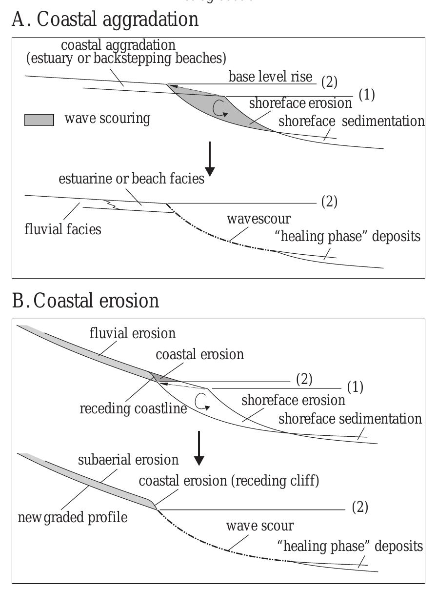 Shoreline trajectory in transgressive settings (from