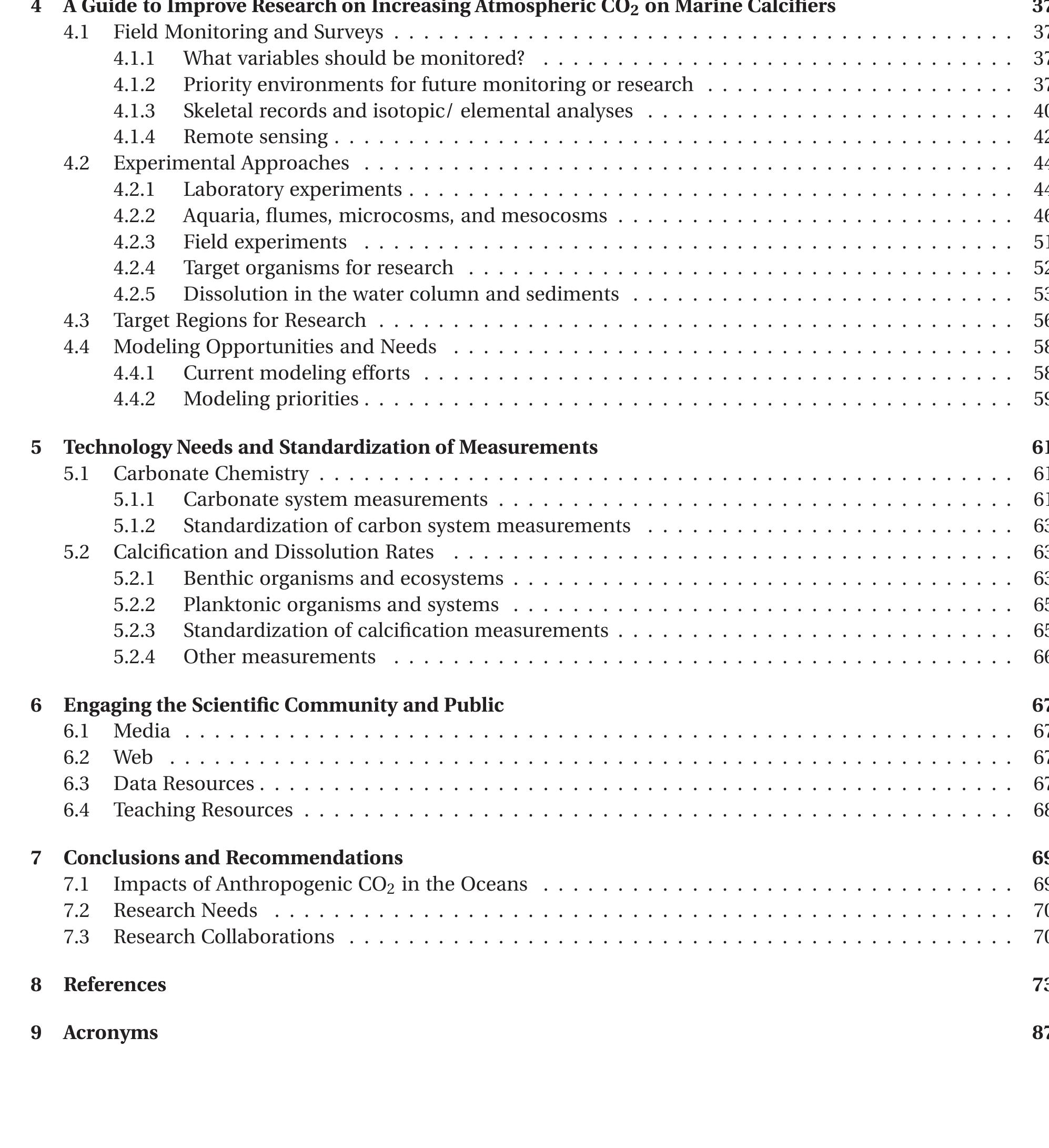 Table 2 - Impacts of ocean acidification on coral reefs and