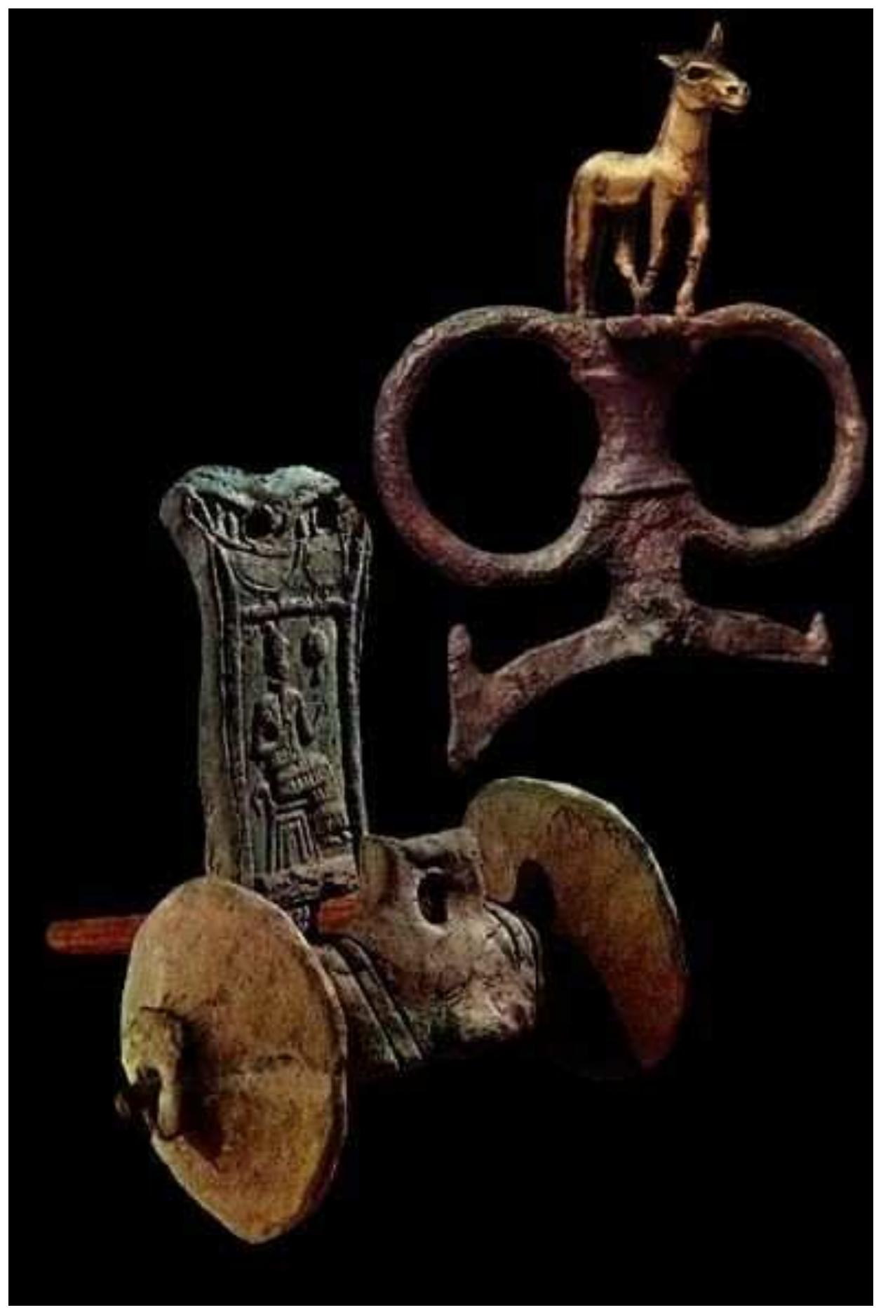Figure 6 - Copper models of chariot, Harappa, Chanhudaro,