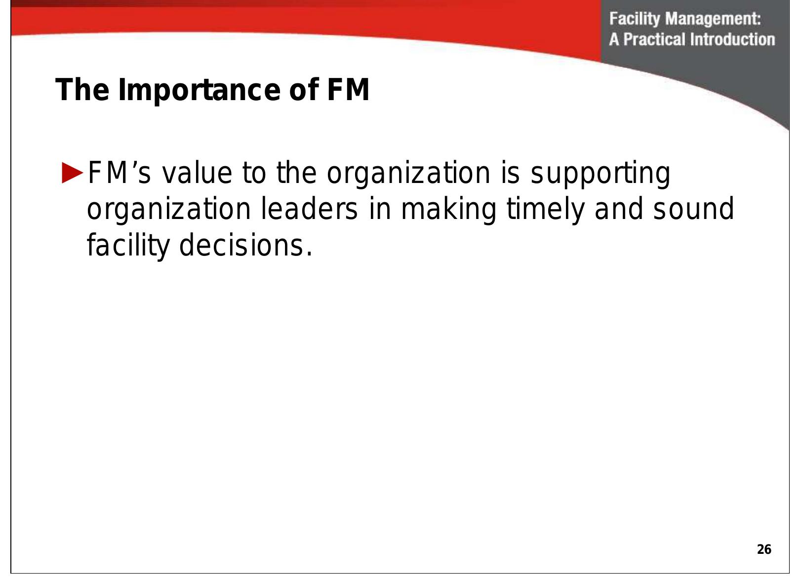 Figure 19 - The Evolution of the Facility Management Field