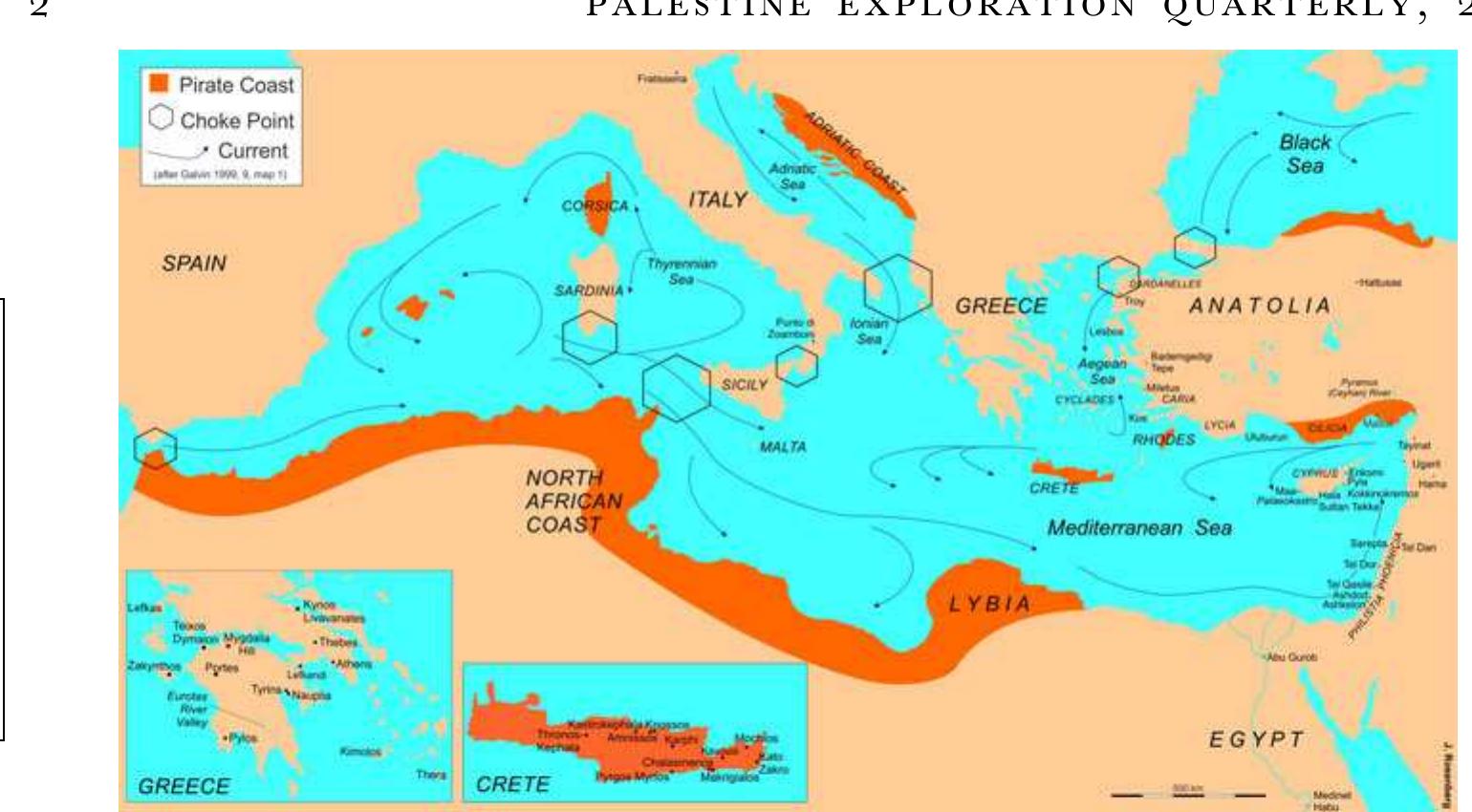 Map of the mediterranean with regions mentioned in the text.