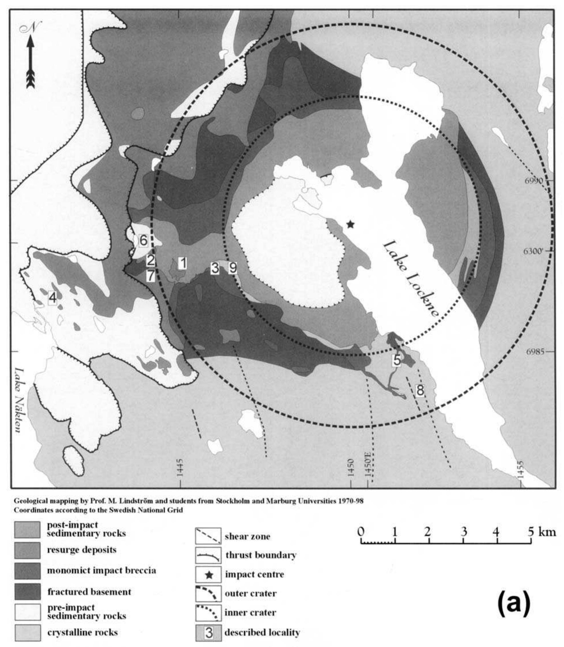 Fic. |. (a) geological map of the marine lockne impact