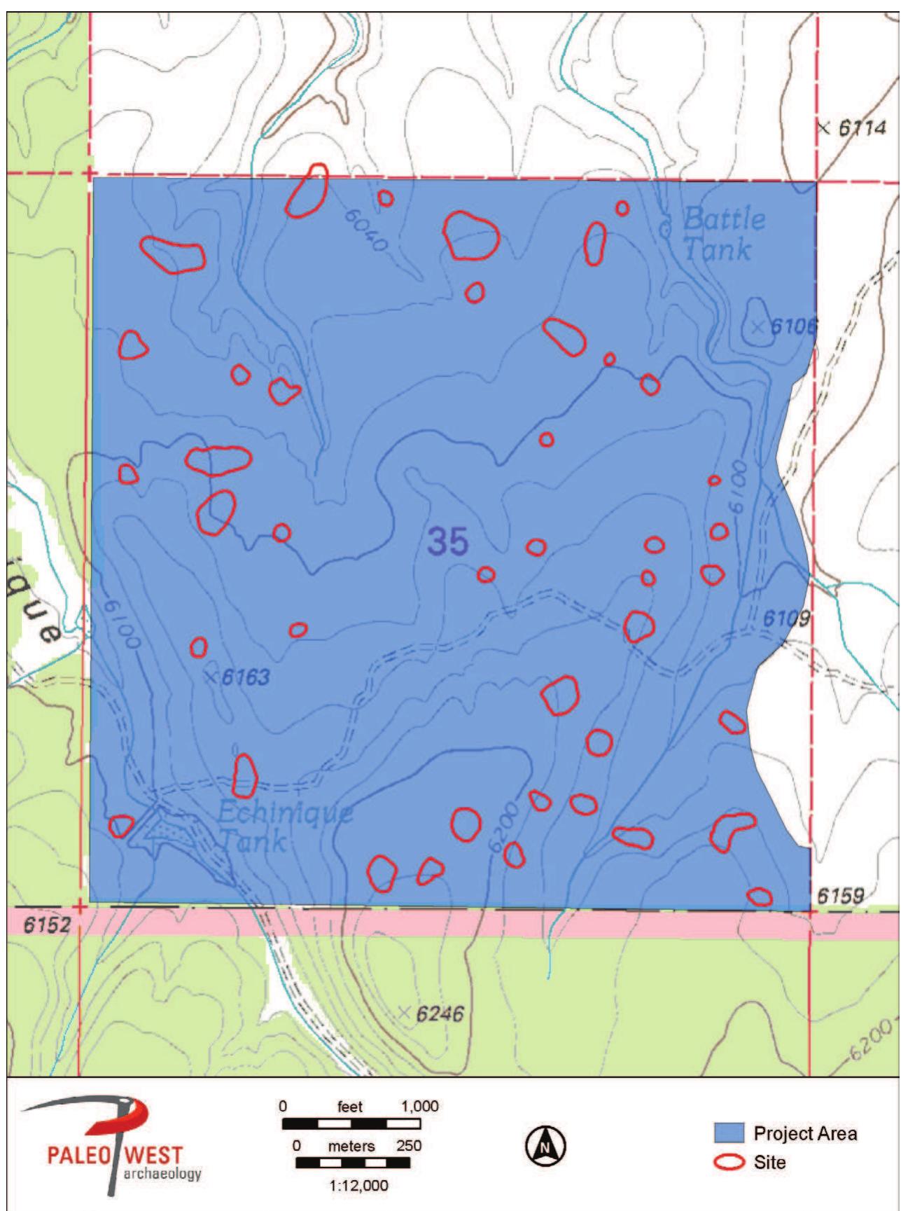Map of typical site density (does not depict actual site