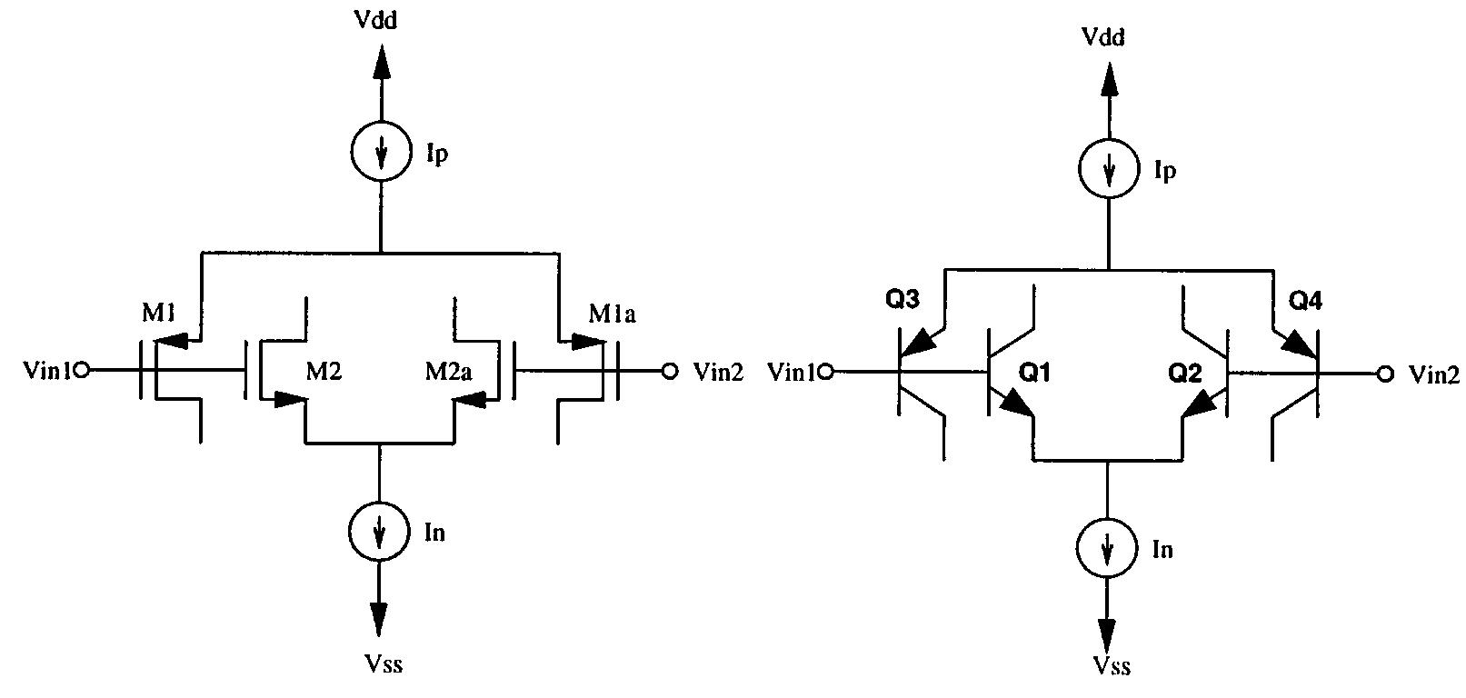 Rail-to-rail input stage in cmos and bipolar implementations