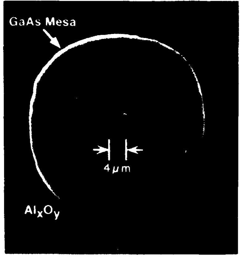 Scanning electron microscope photograph of a native-oxide