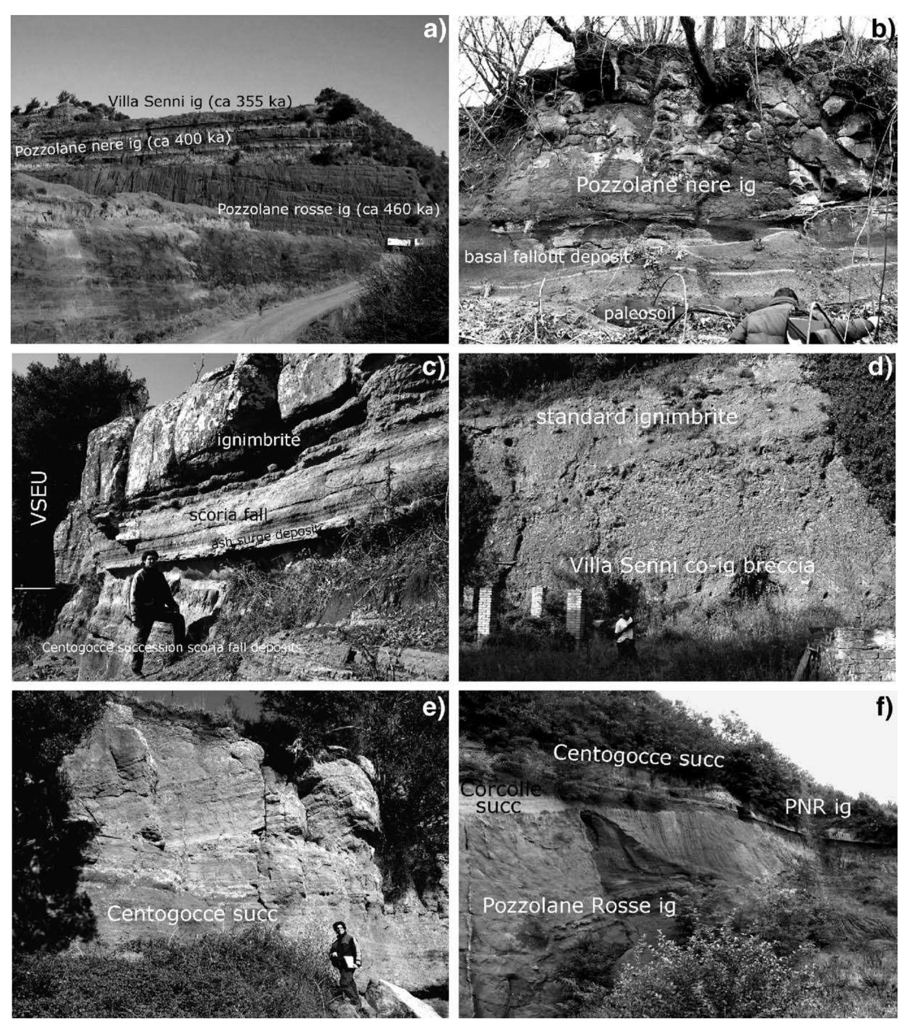 (a) bulgarini quarry, 20 km ne from caldera centre in the