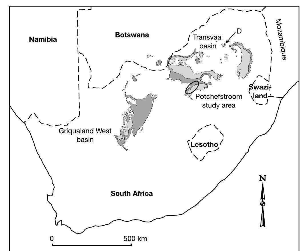 Map of early palaeoproterozoic sedimentary successions of