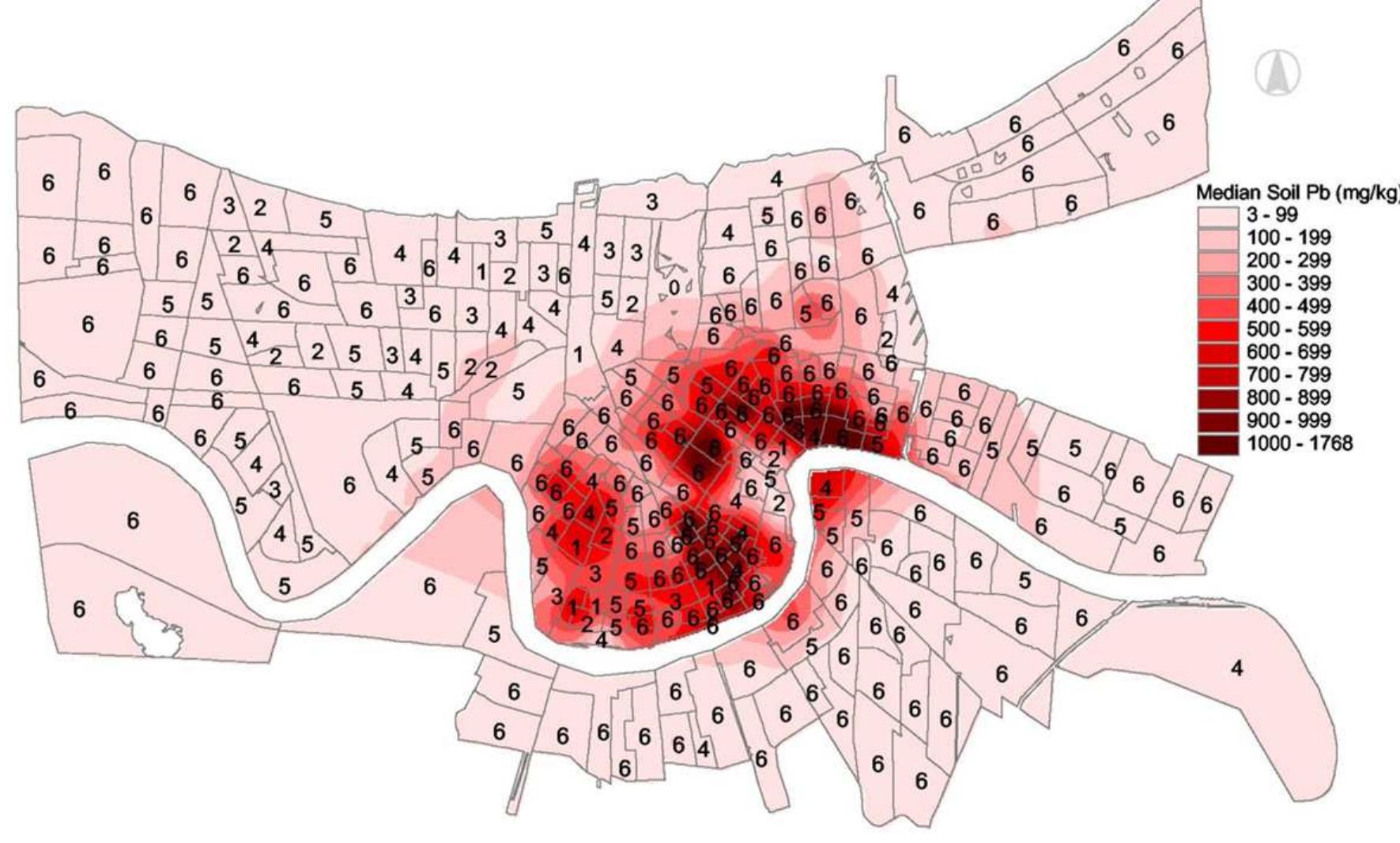 Map of sl in metropolitan new orleans according to the