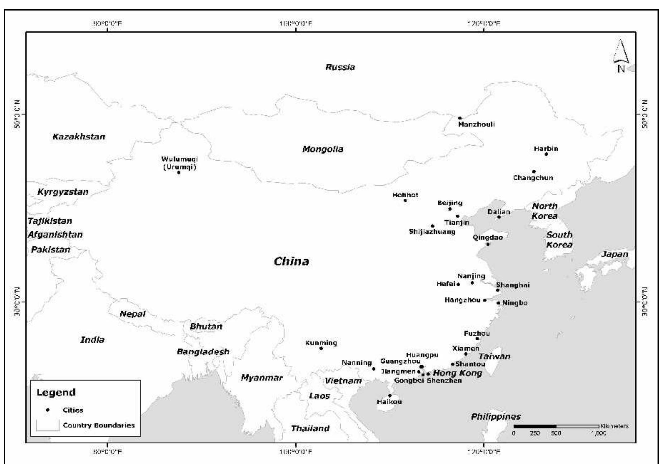 Annex 1 map of main ports of entry