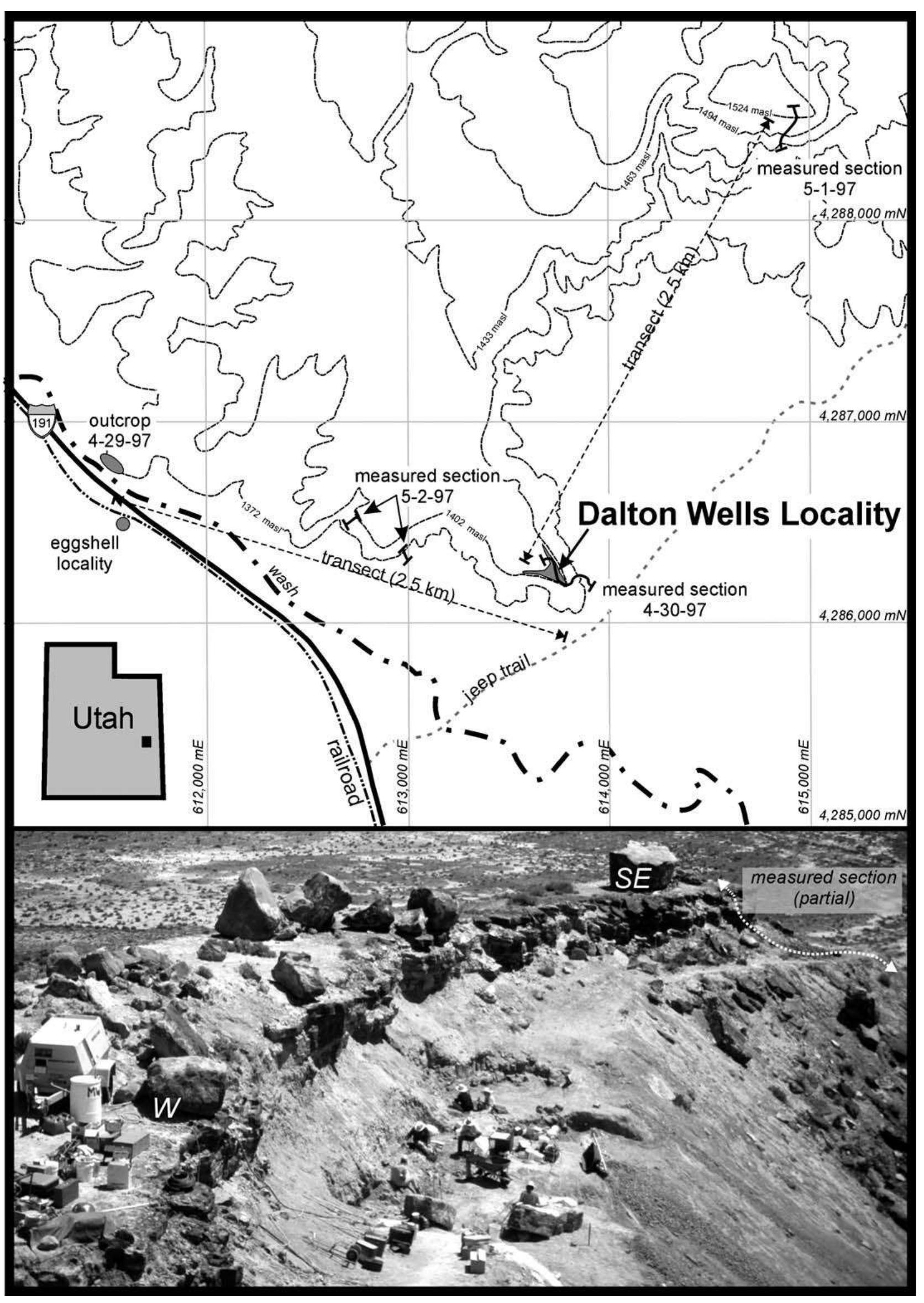 Location map for dalton wells, including locations of