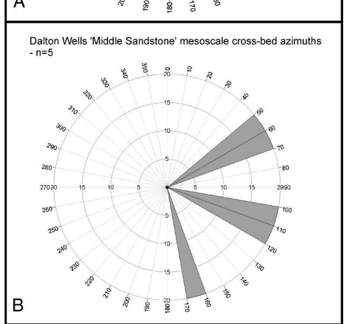 Orientation and paleocurrent data. (a) long bone trend data