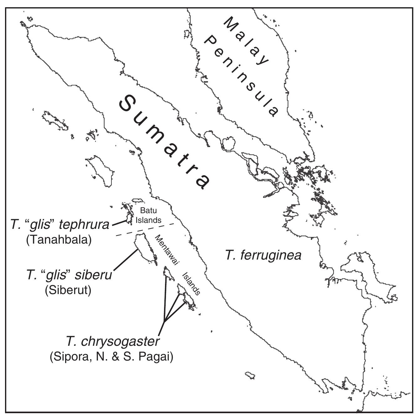 Map of sumatra, southern peninsular malaysia, and