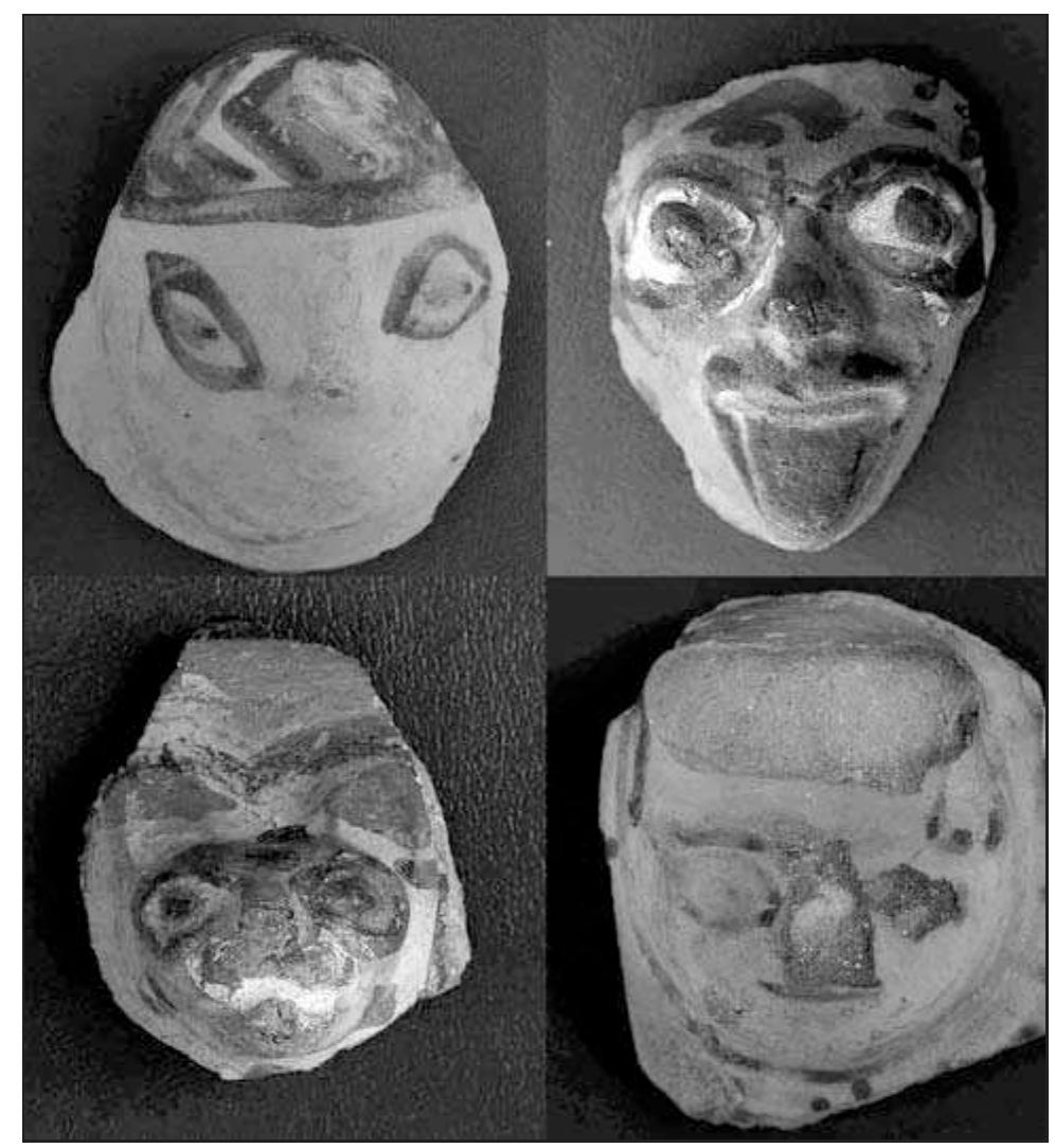 Examples of disembodied anthropomorphic and zoomorphic faces