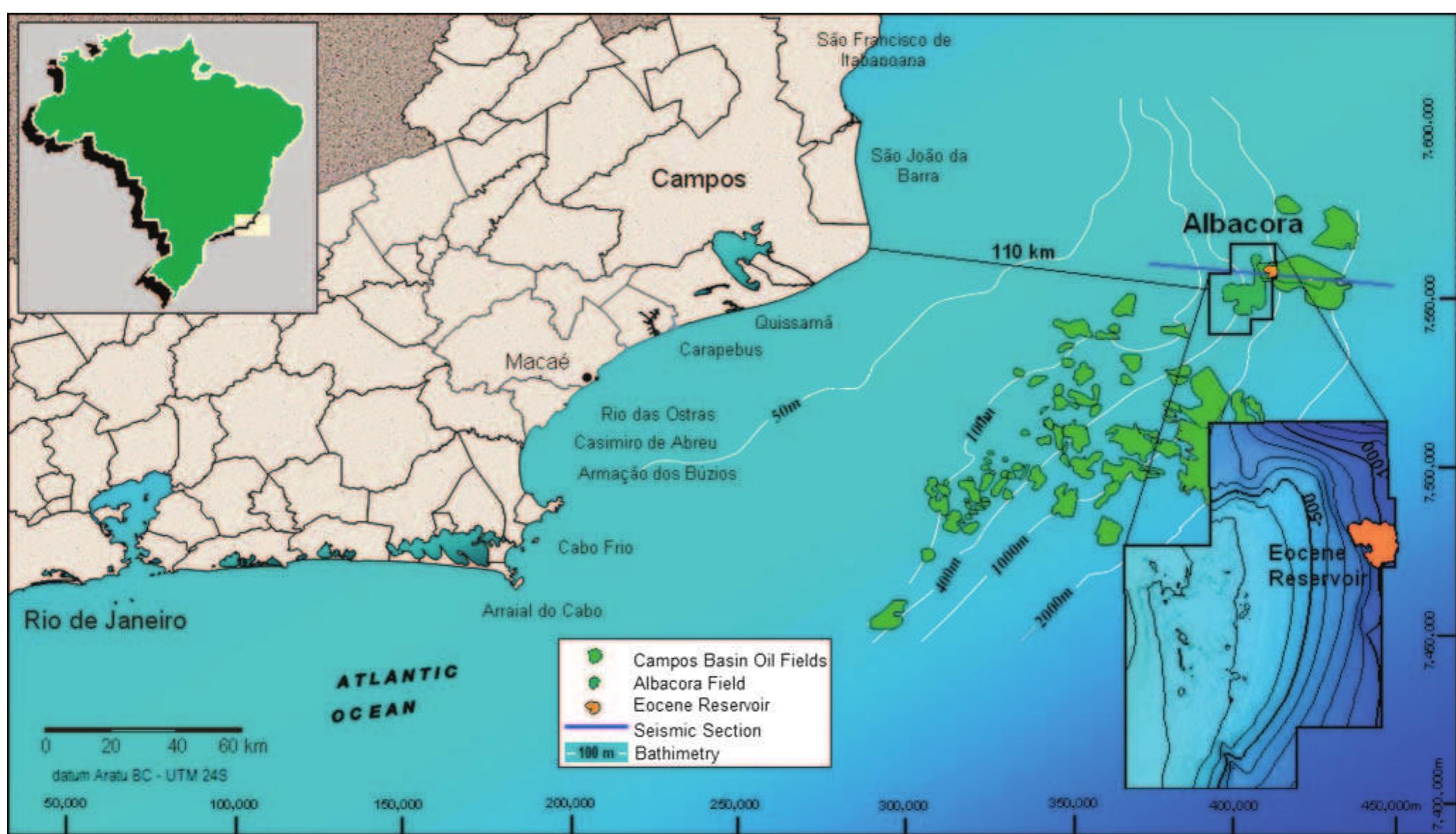 Location map of the eocene reservoirs of the albacora field