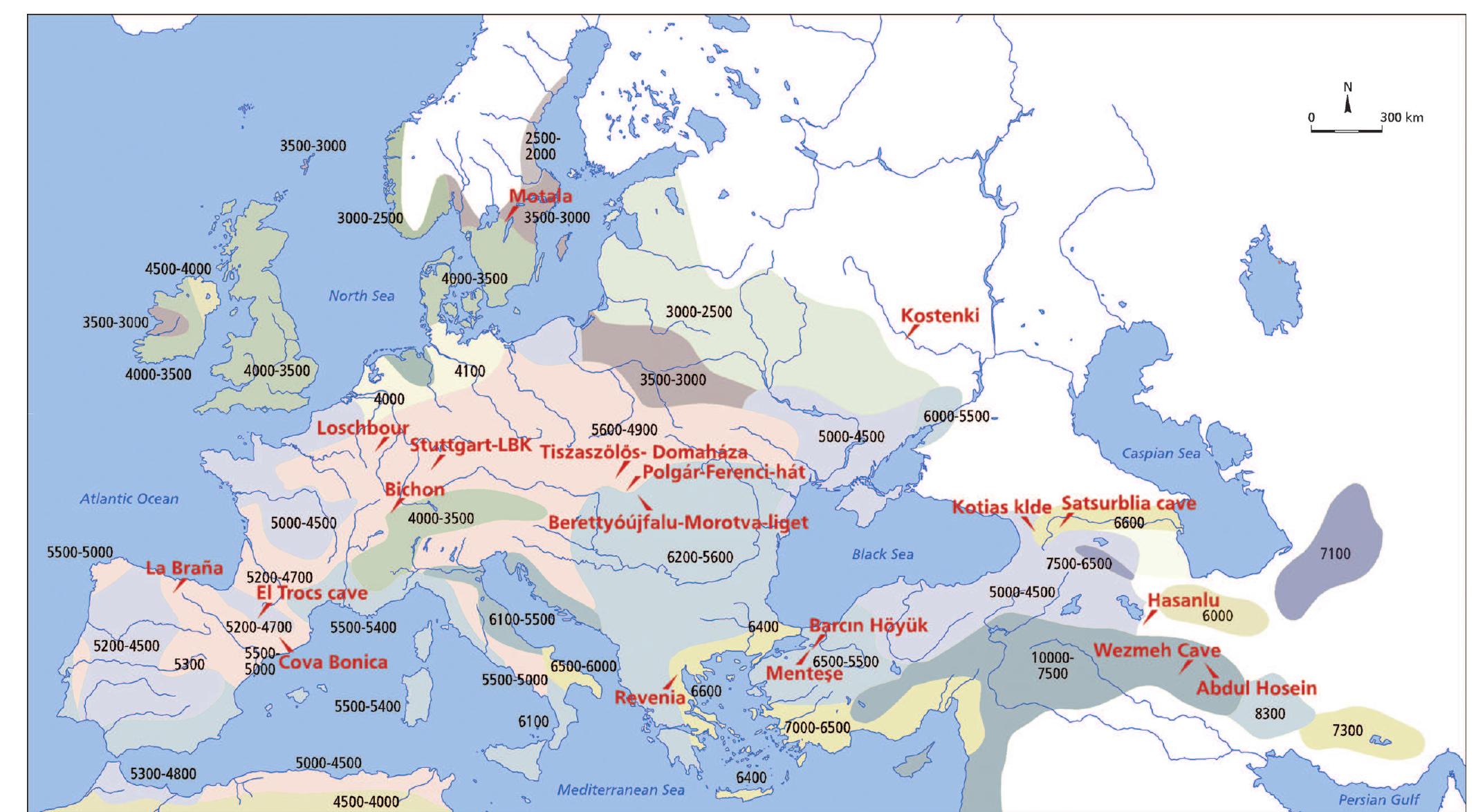 Map of prehistoric neolithic and iron age zagros genome
