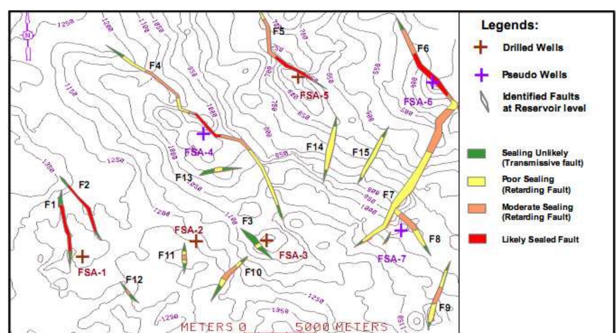 Fault communication map showing sealing property of