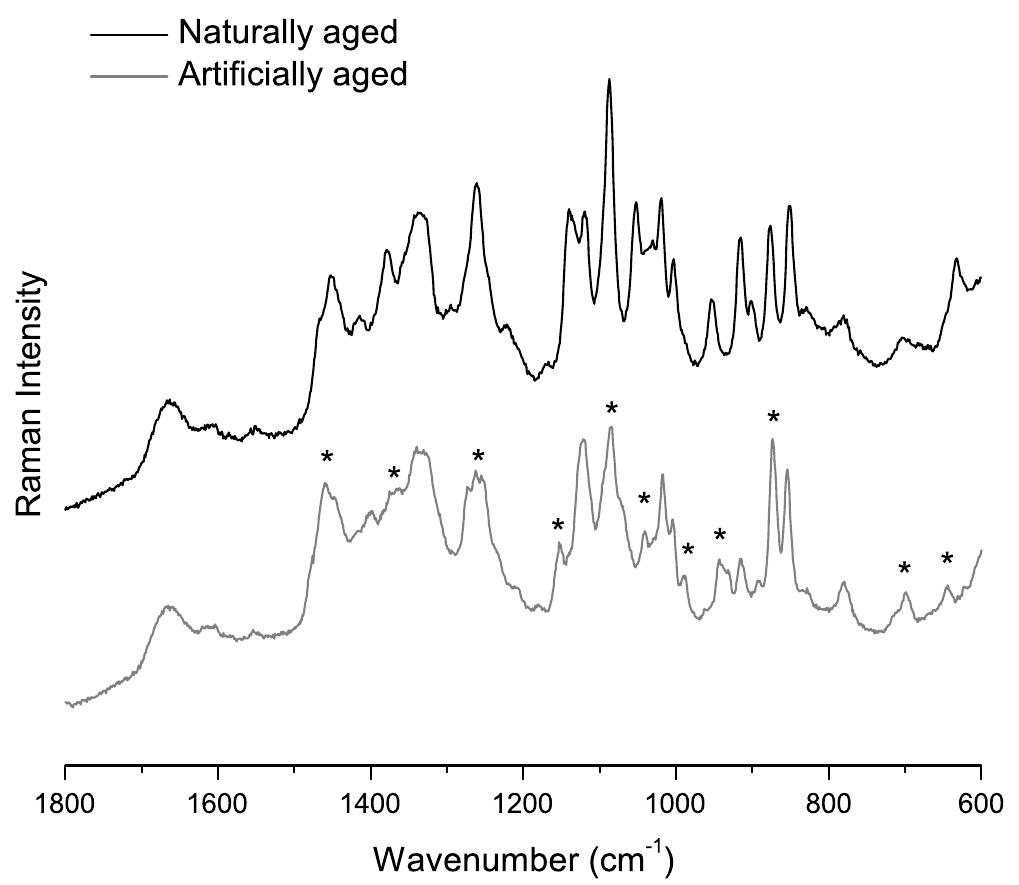 Raman spectra of films of milk following natural and