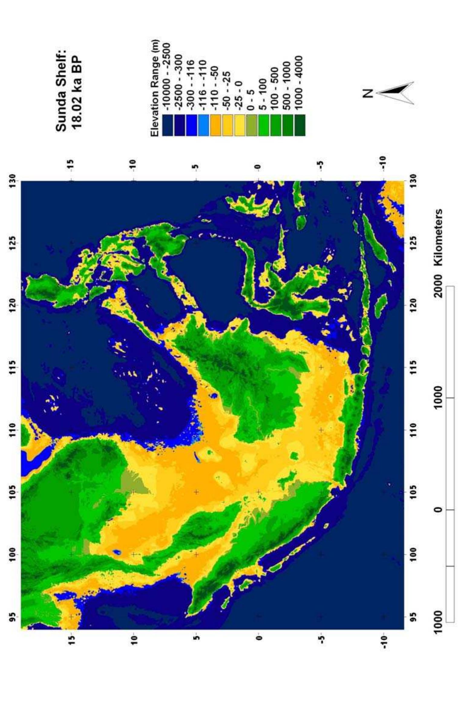 Figure 4 - Maps of Holocene sea level transgression and