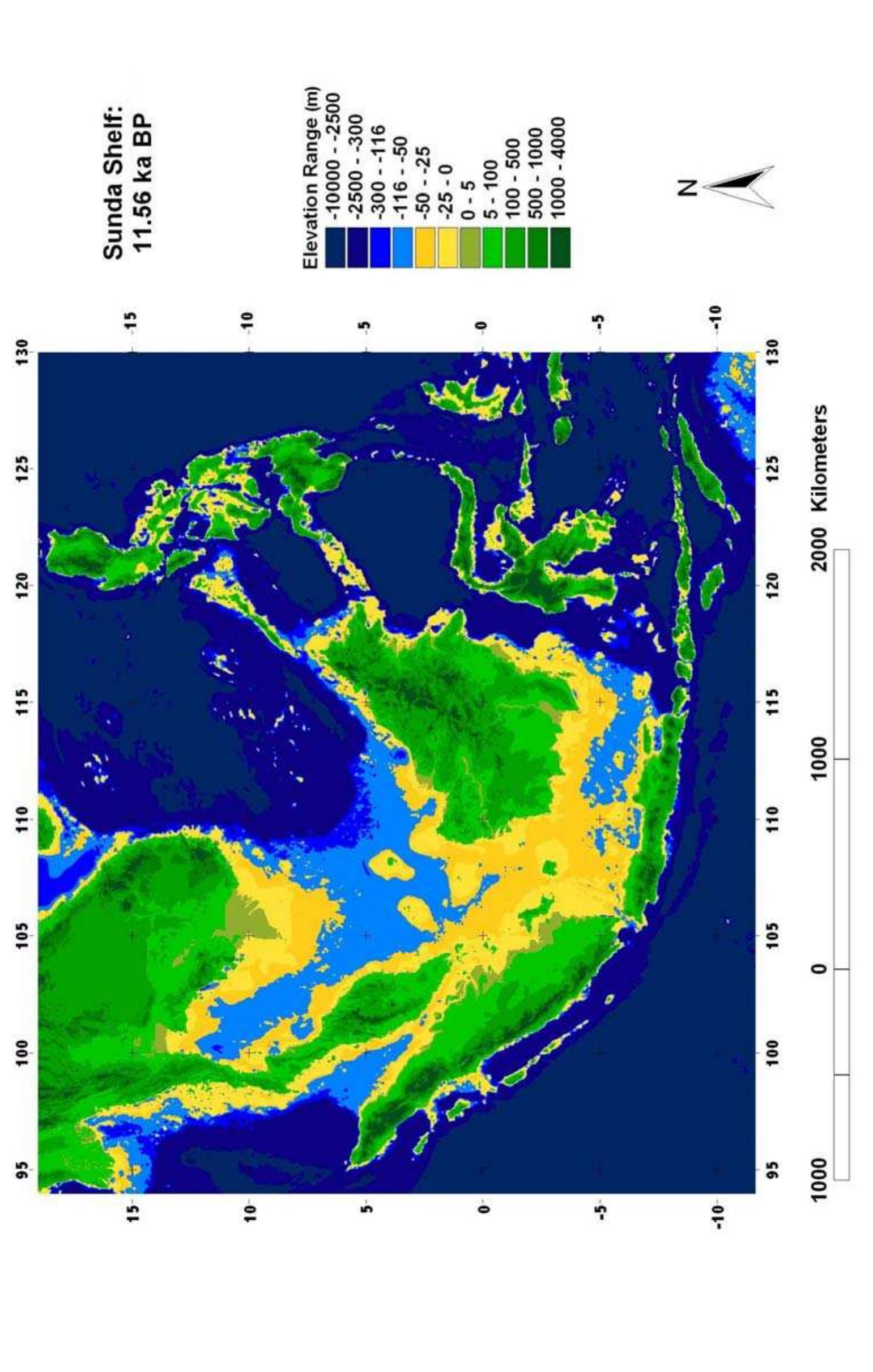 Figure 16 - Maps of Holocene sea level transgression and