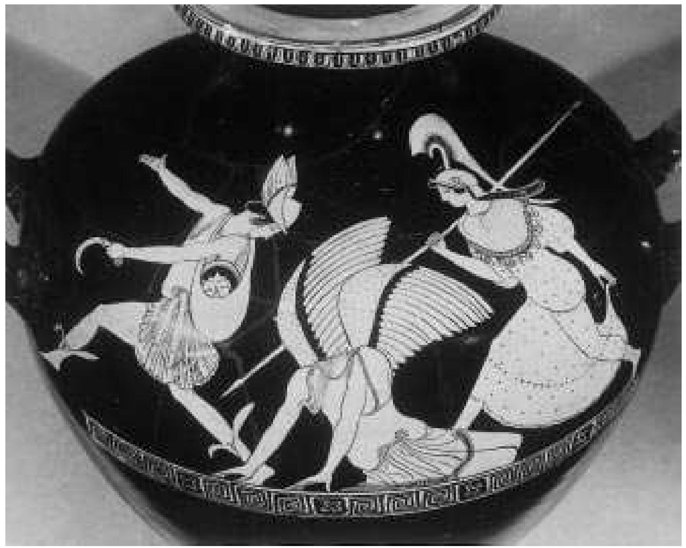 7 perseus flees the decapitated medusa, attic black-figure