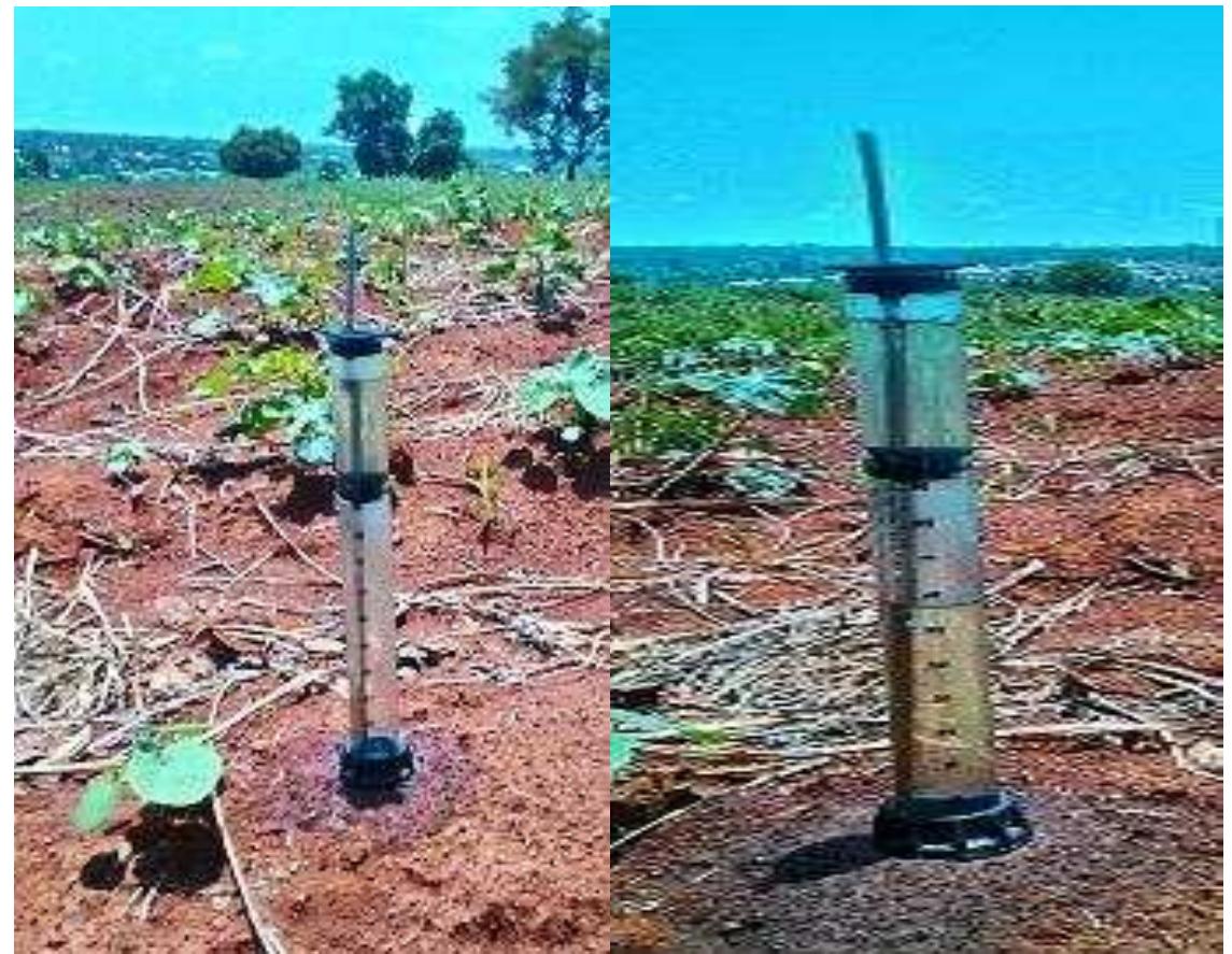 Plate 5: infiltration test on the irrigable area using