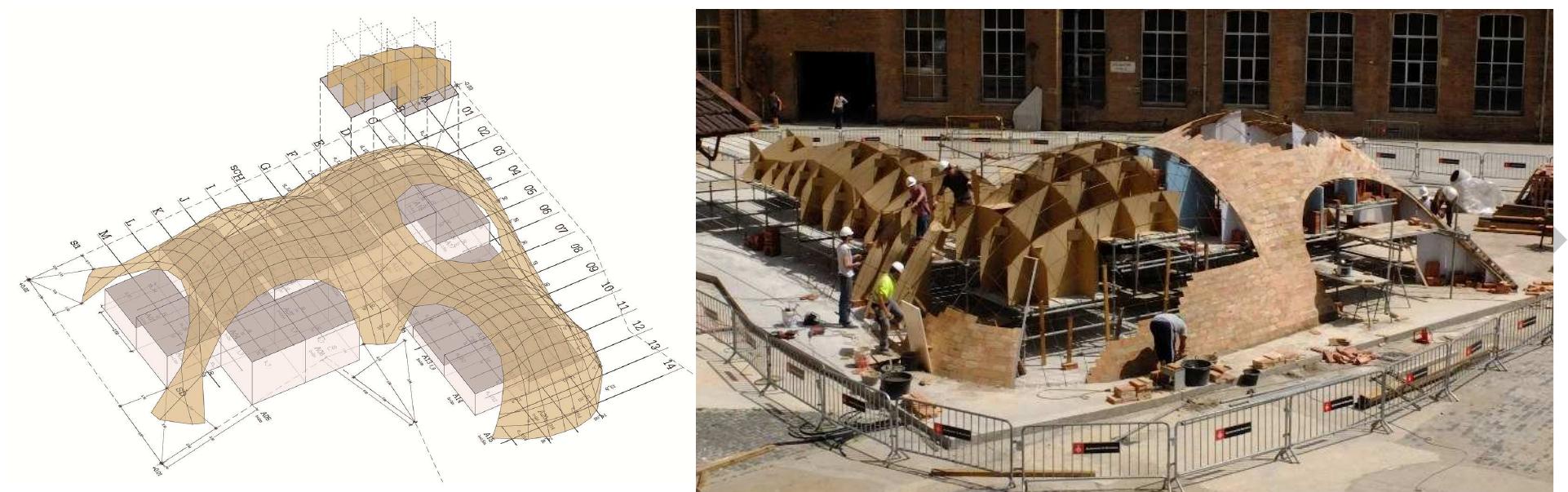 Formwork scheme: a) axonometry, b) construction (© manuel de